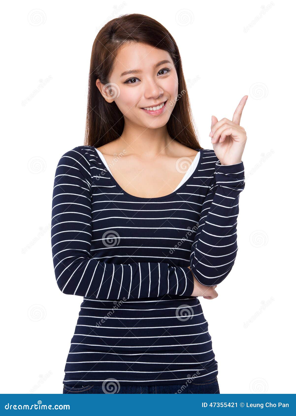 Donna con un'idea immagine stock. Immagine di casuale - 47355421