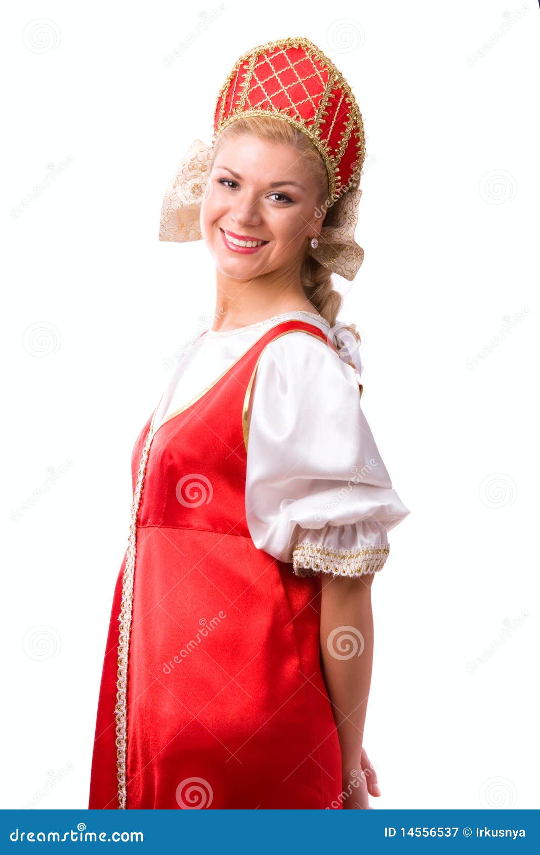 Donna in Costume Tradizionale Russo Immagine Stock - Immagine di ...