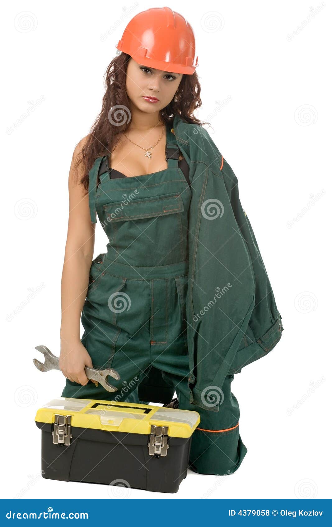 Donna dell'operaio fotografia stock. Immagine di casella - 4379058