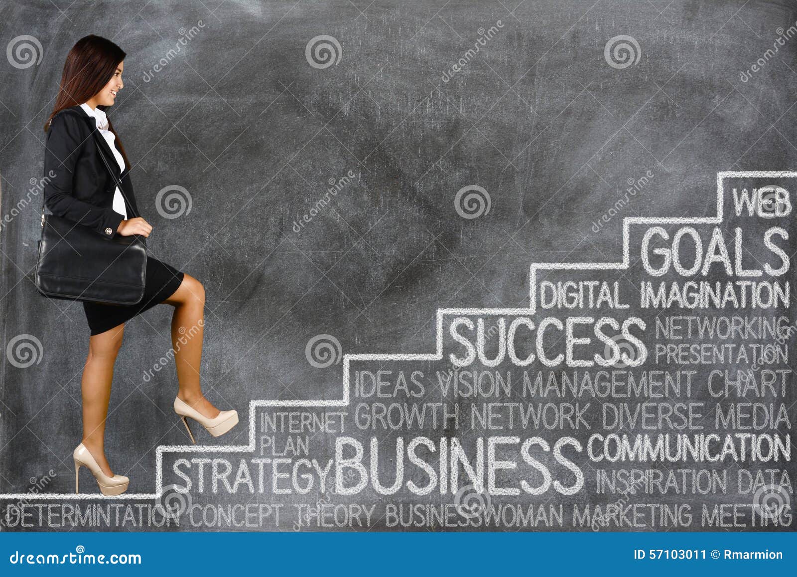 Donna di affari Goals immagine stock. Immagine di successo - 57103011