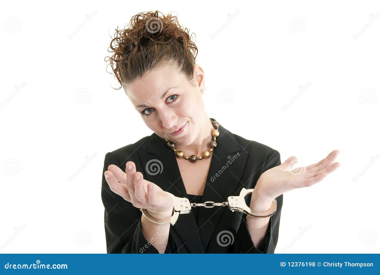 Donna di affari in manette fotografia stock. Immagine di manetta - 12376198