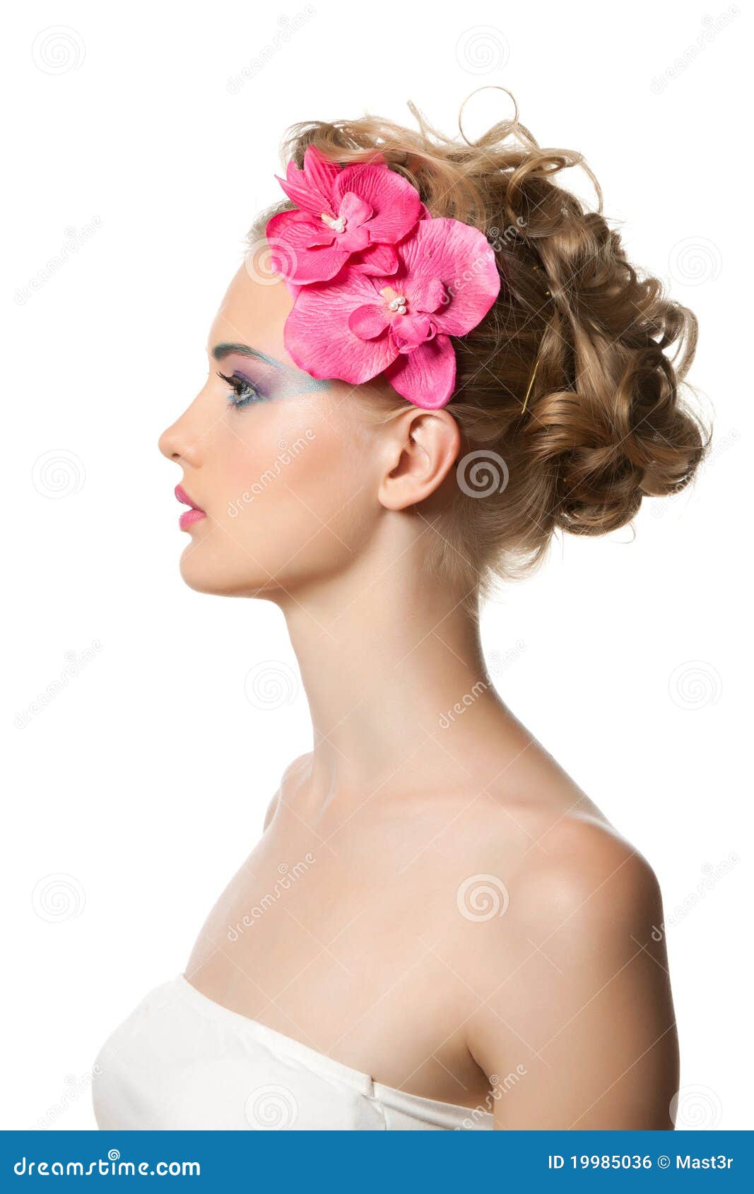 Donna Di Beautyful Con Il Fiore Fotografia Stock - Immagine di testa ...