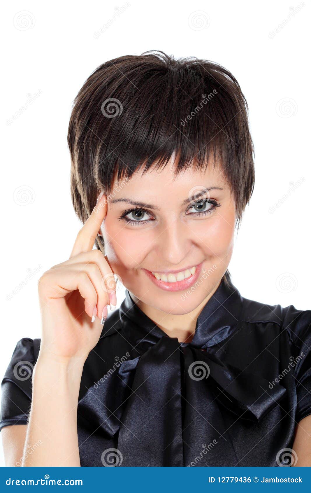 Donna di smiley fotografia stock. Immagine di imprenditore - 12779436