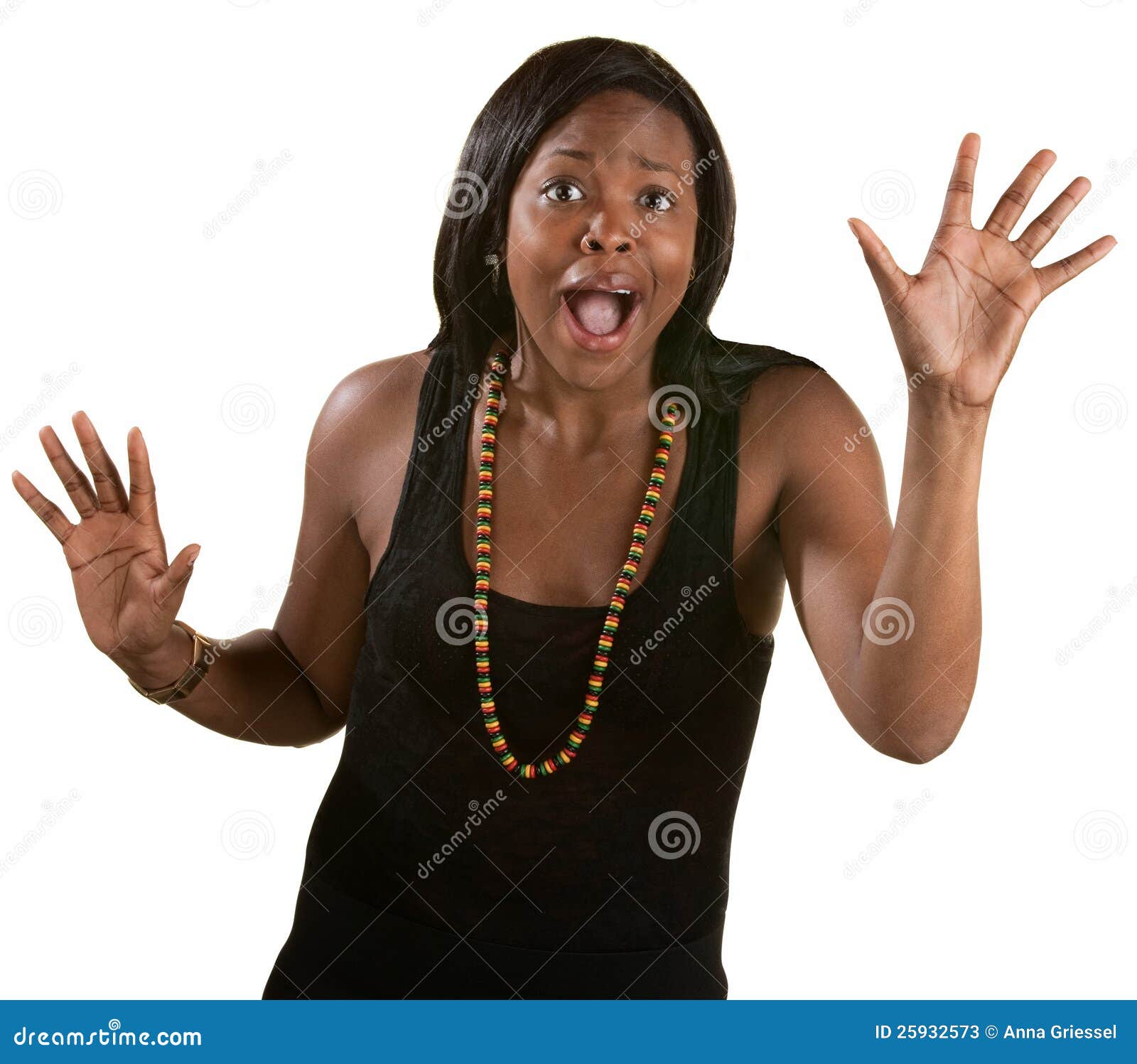 Donna Disperata Con Le Mani in Su Immagine Stock - Immagine di palme ...