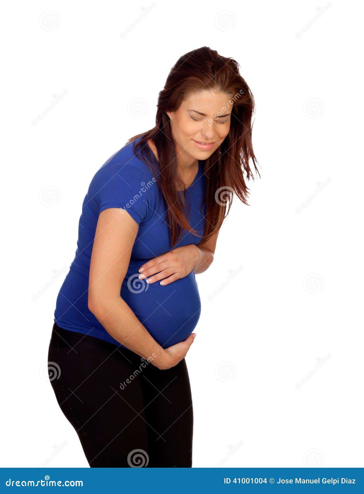 Donna Incinta Con Le Contrazioni Fotografia Stock - Immagine di ...