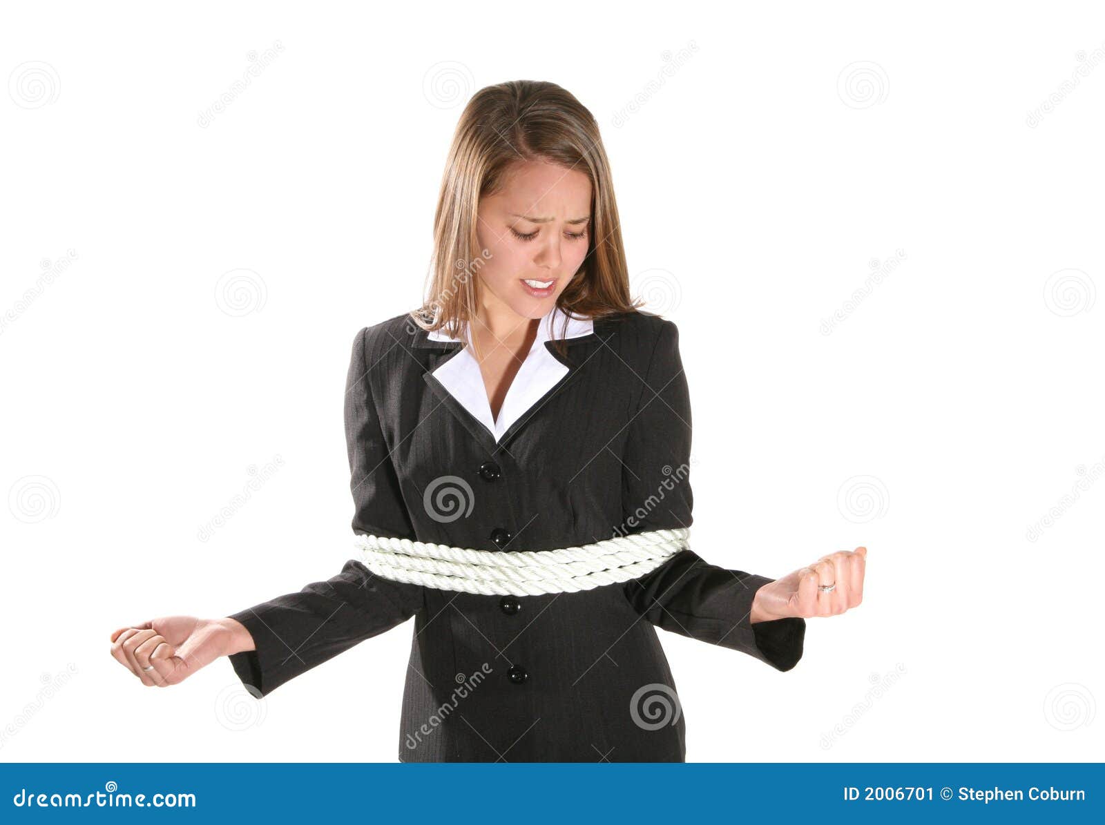 Donna legata di affari immagine stock. Immagine di libertà - 2006701