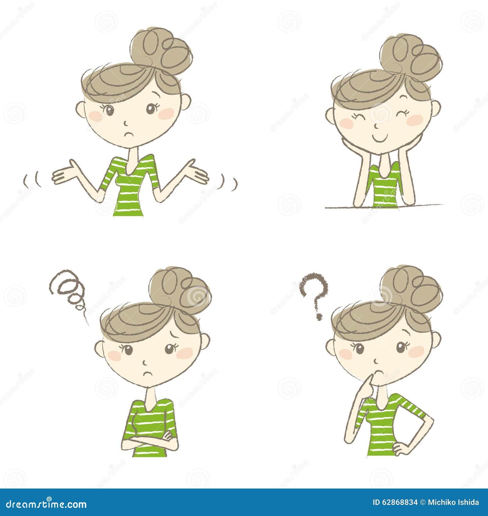 Donne Con La Varie Espressione E Pose Illustrazione Vettoriale ...