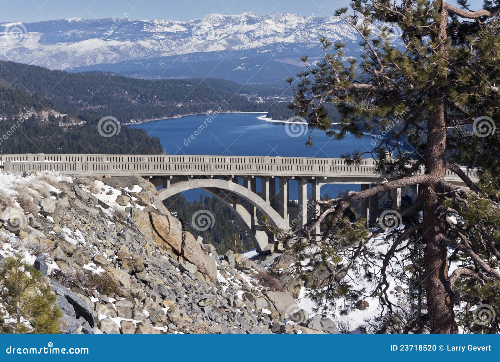 Donner Lake in the Sierra Nevada Range Stock Photo - Image of landscape ...