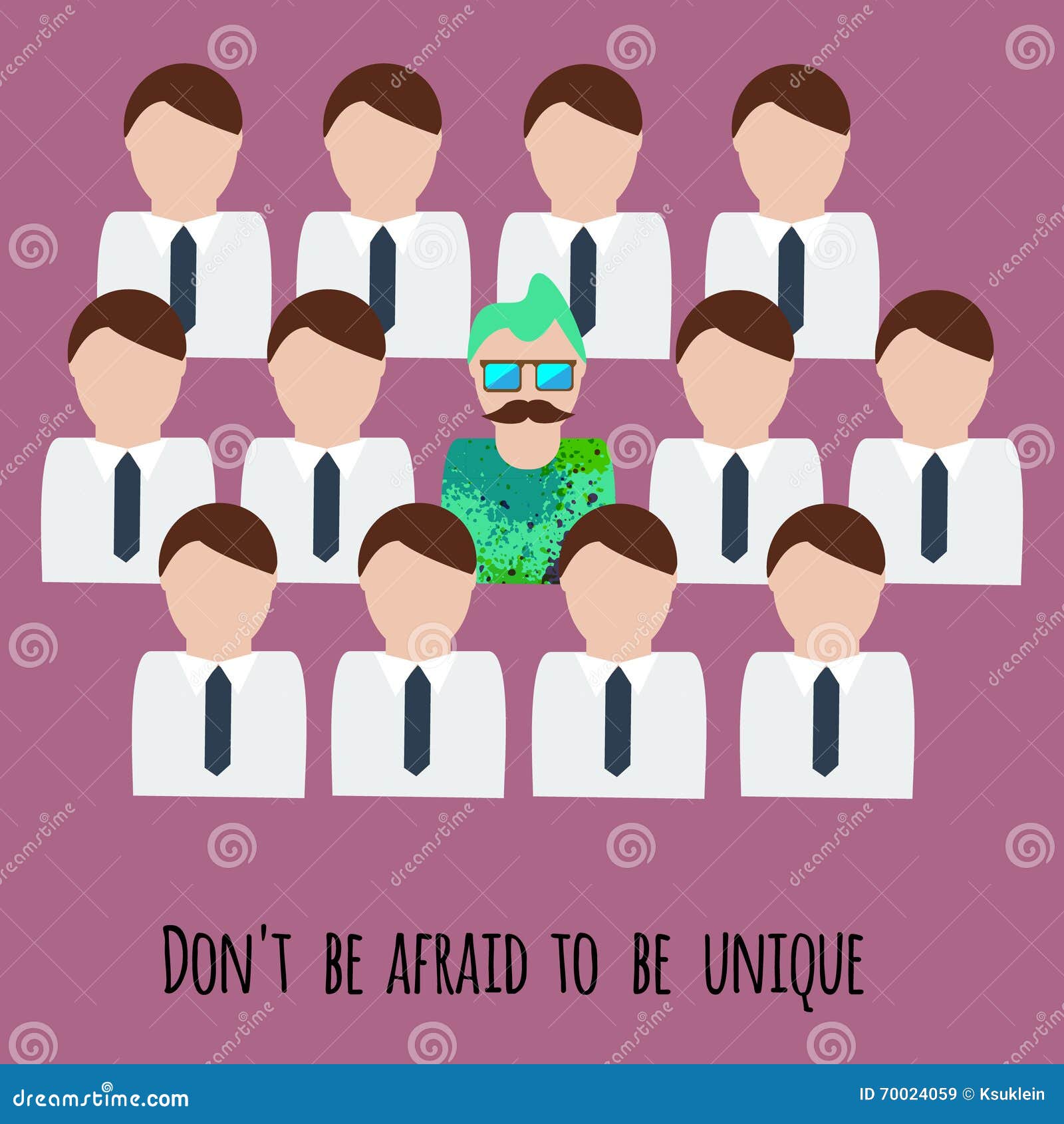 Dont Be Afraid To Be Unique Motivation Illustration Stock Vector ...