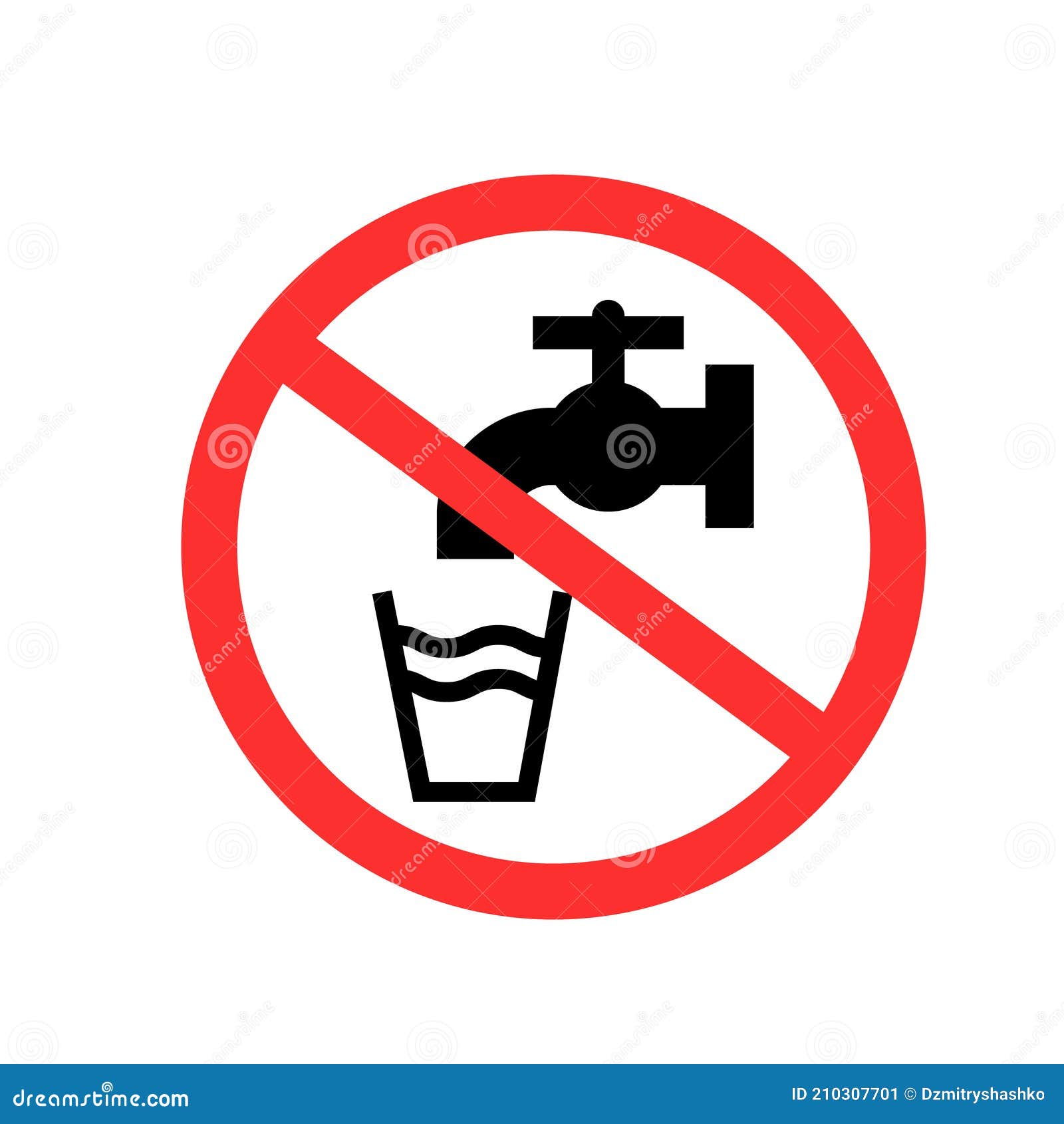 Dont Drink Water Stop Sign. Stock Vector - Illustration of drink ...