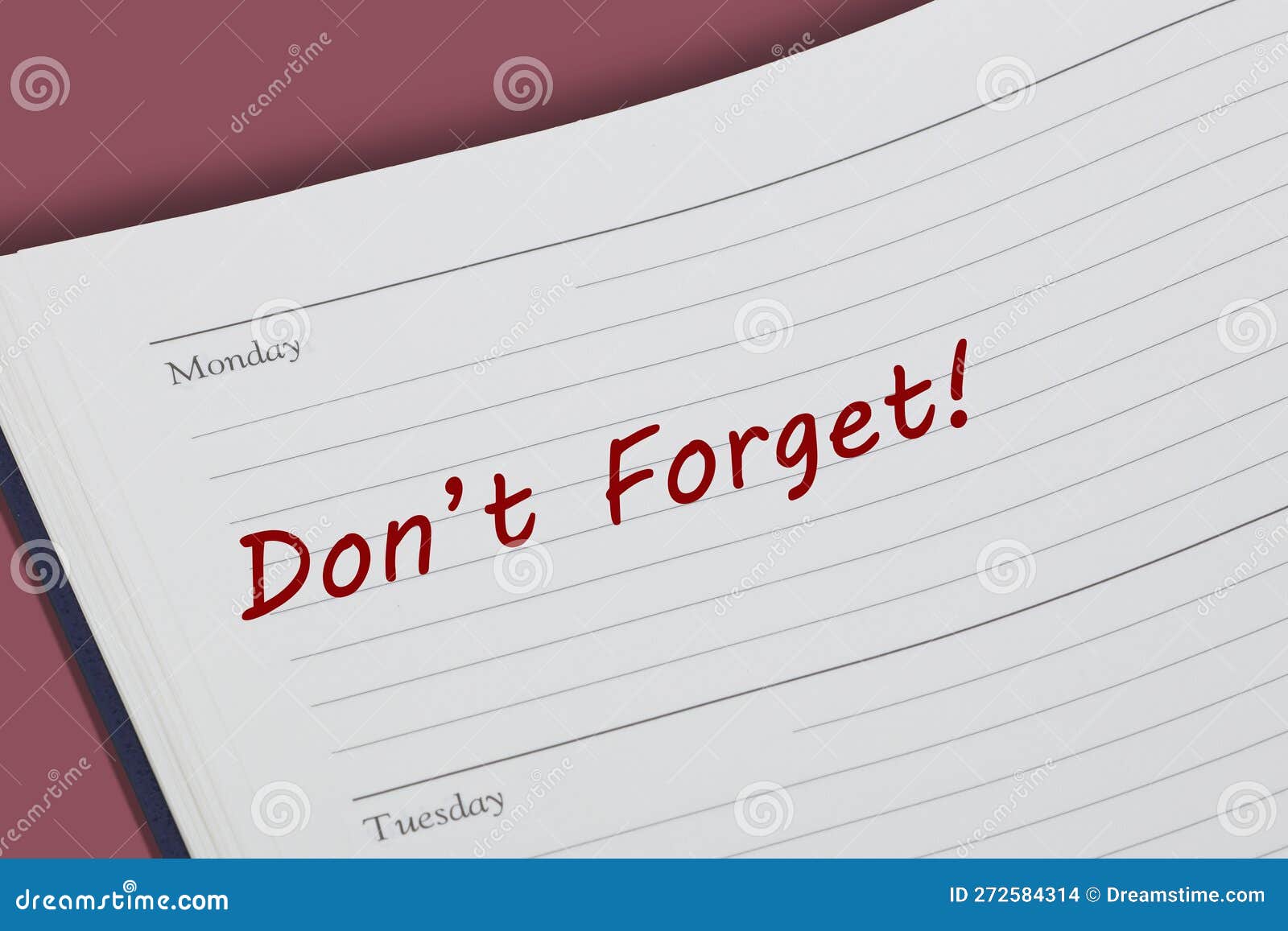 Dont Forget Diary Reminder Appointment Open on Desk Stock Photo - Image ...