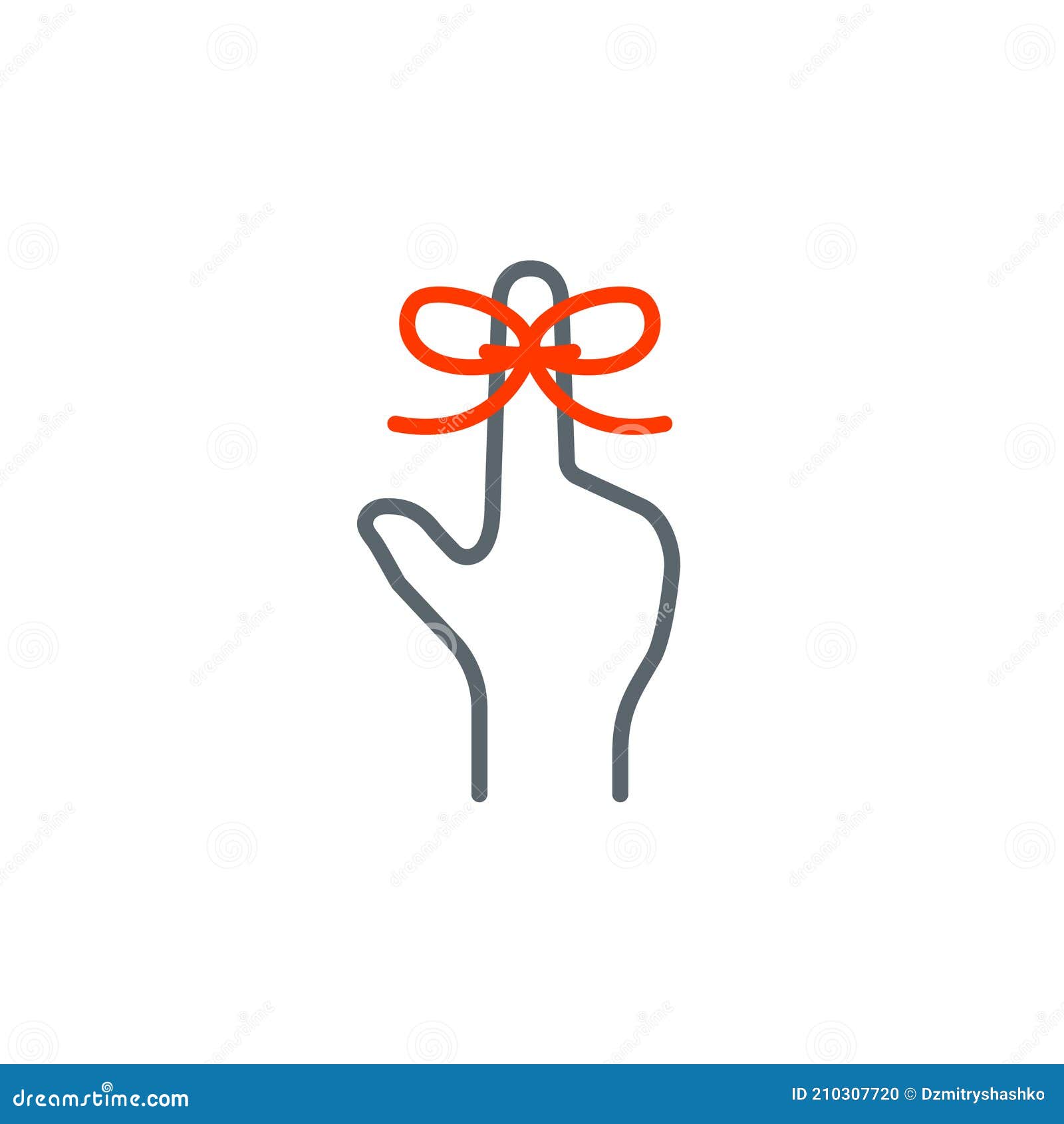 Dont Forget Finger String Line Icon. Clipart Image Vector Illustration ...