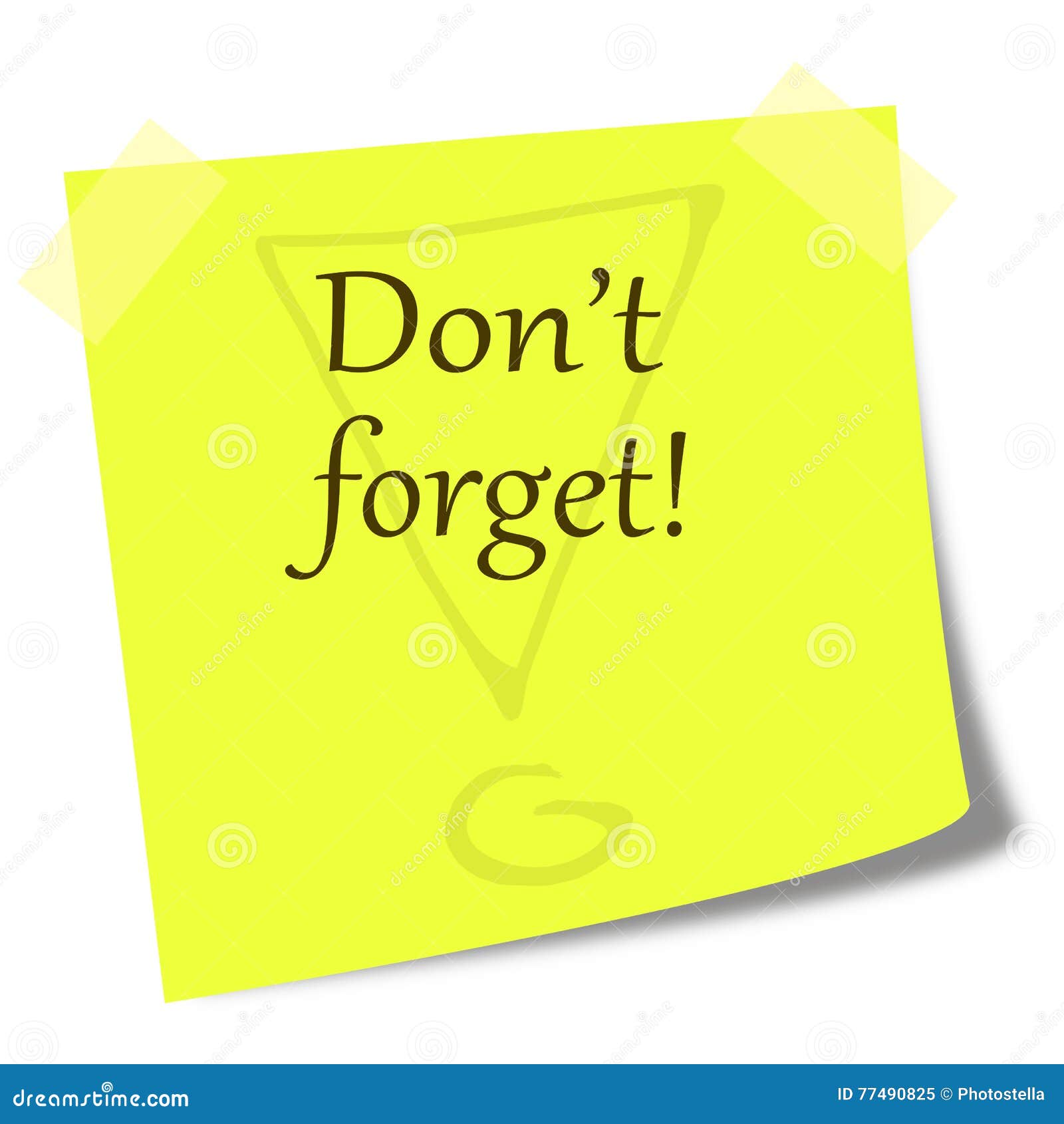 Dont Forget Note on Post it Illustration Stock Illustration ...