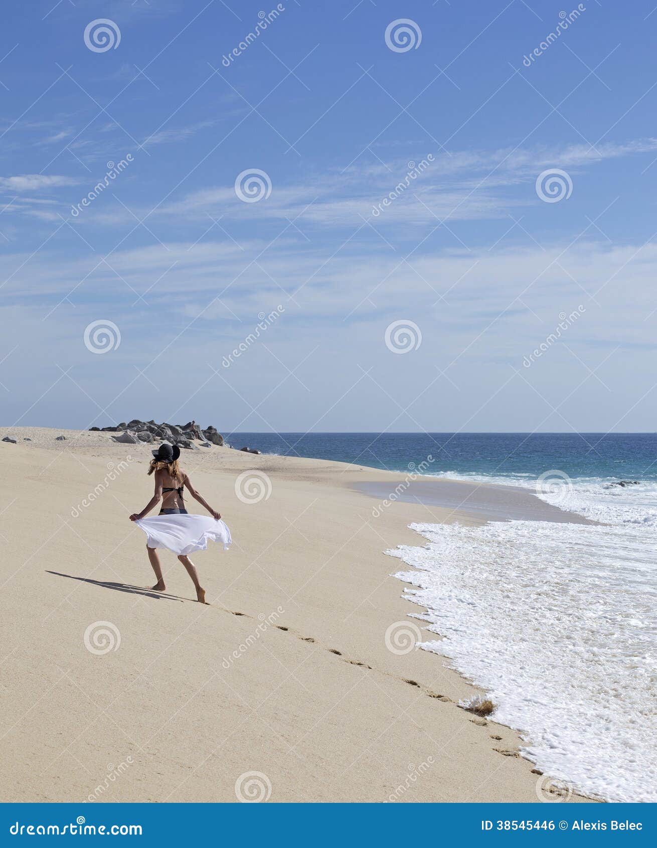 Dont get wet stock photo. Image of sand, sunny, bikini - 38545446