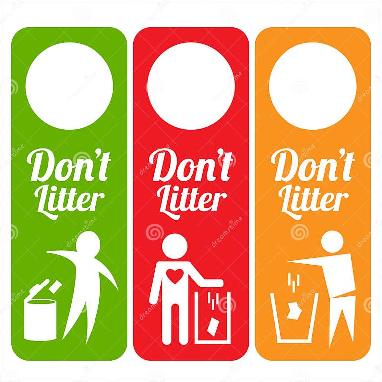 Dont litter tag stock vector. Illustration of green, dust - 89870968