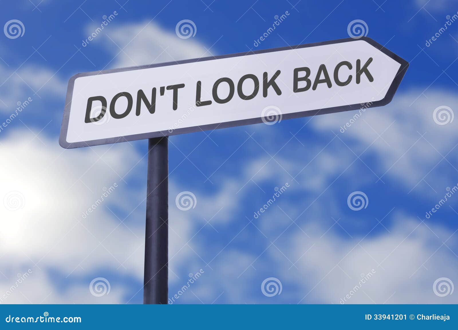Dont Look Back Is Shown Using The Text On Directional Black Sign ...