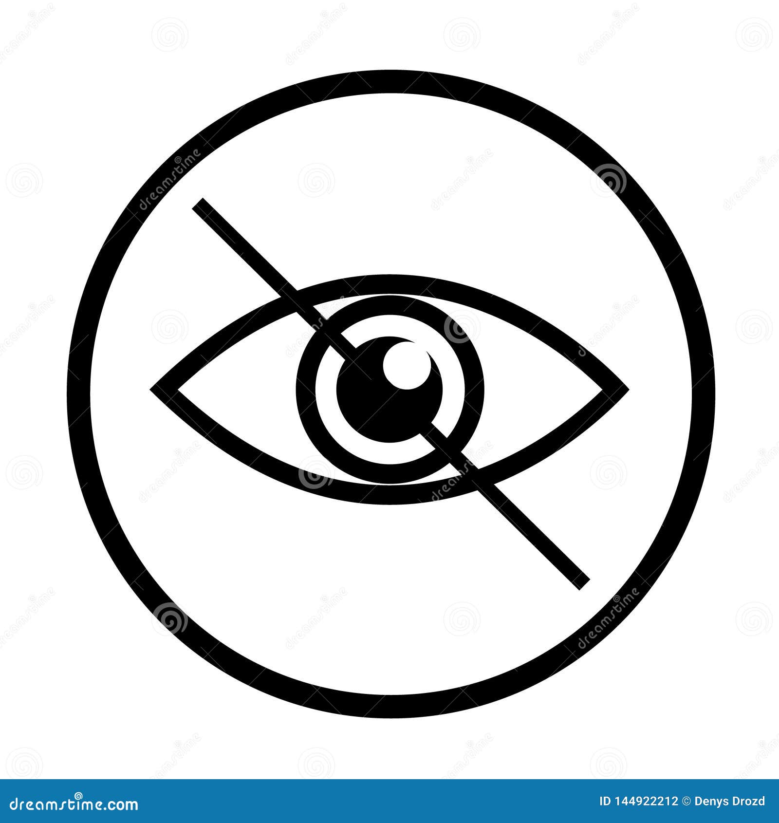Dont Look Vector Icon, Crossed Out Eye Illustration. Simple Icon Stock ...
