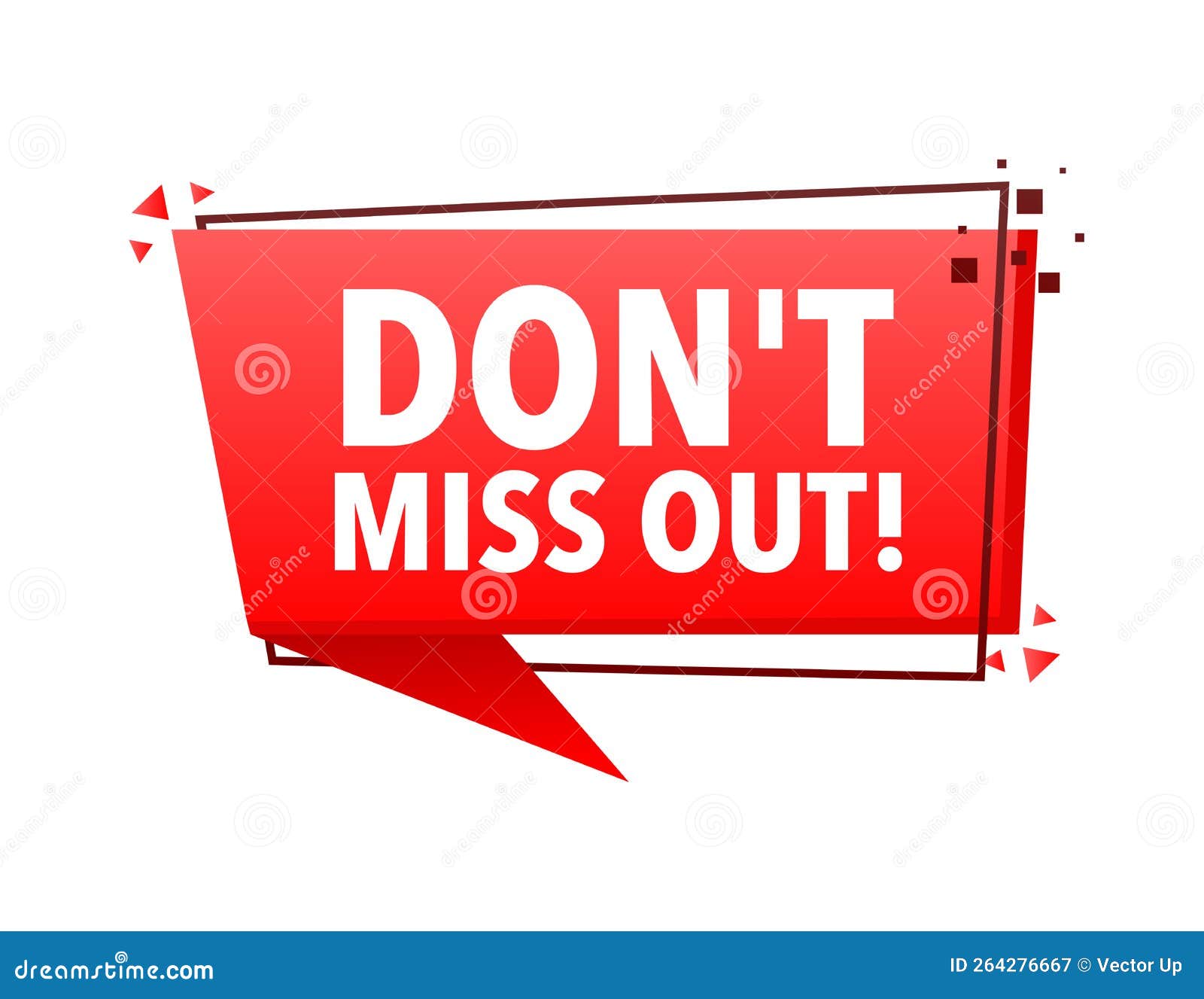 Dont Miss Out Announcement Megaphone Label Loudspeaker Speech Bubble