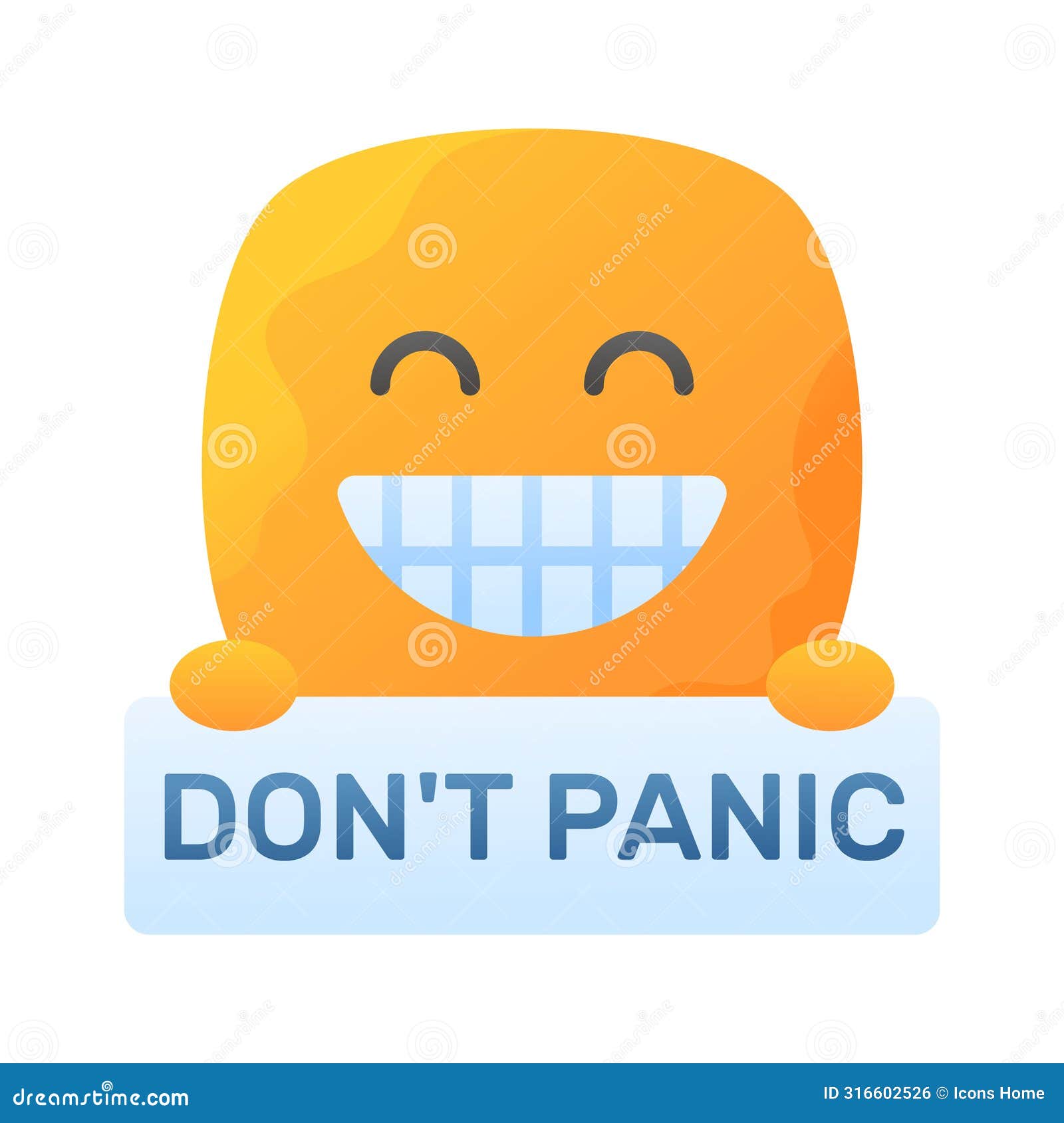 Dont Panic Emoji Vector Design, Customizable Flat Style Vector Stock ...
