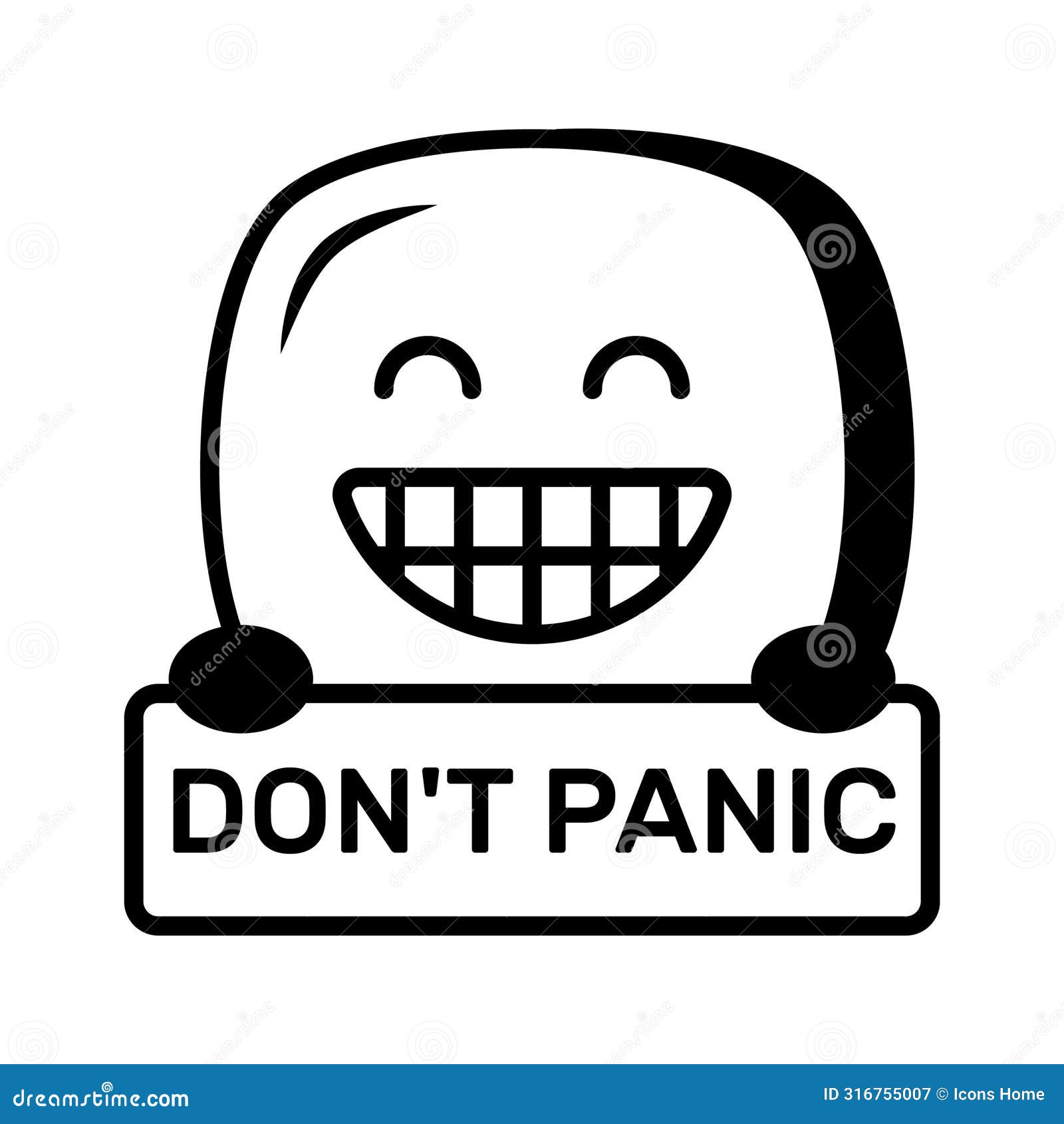 Dont Panic Emoji Vector Design, Customizable Flat Style Vector Stock ...