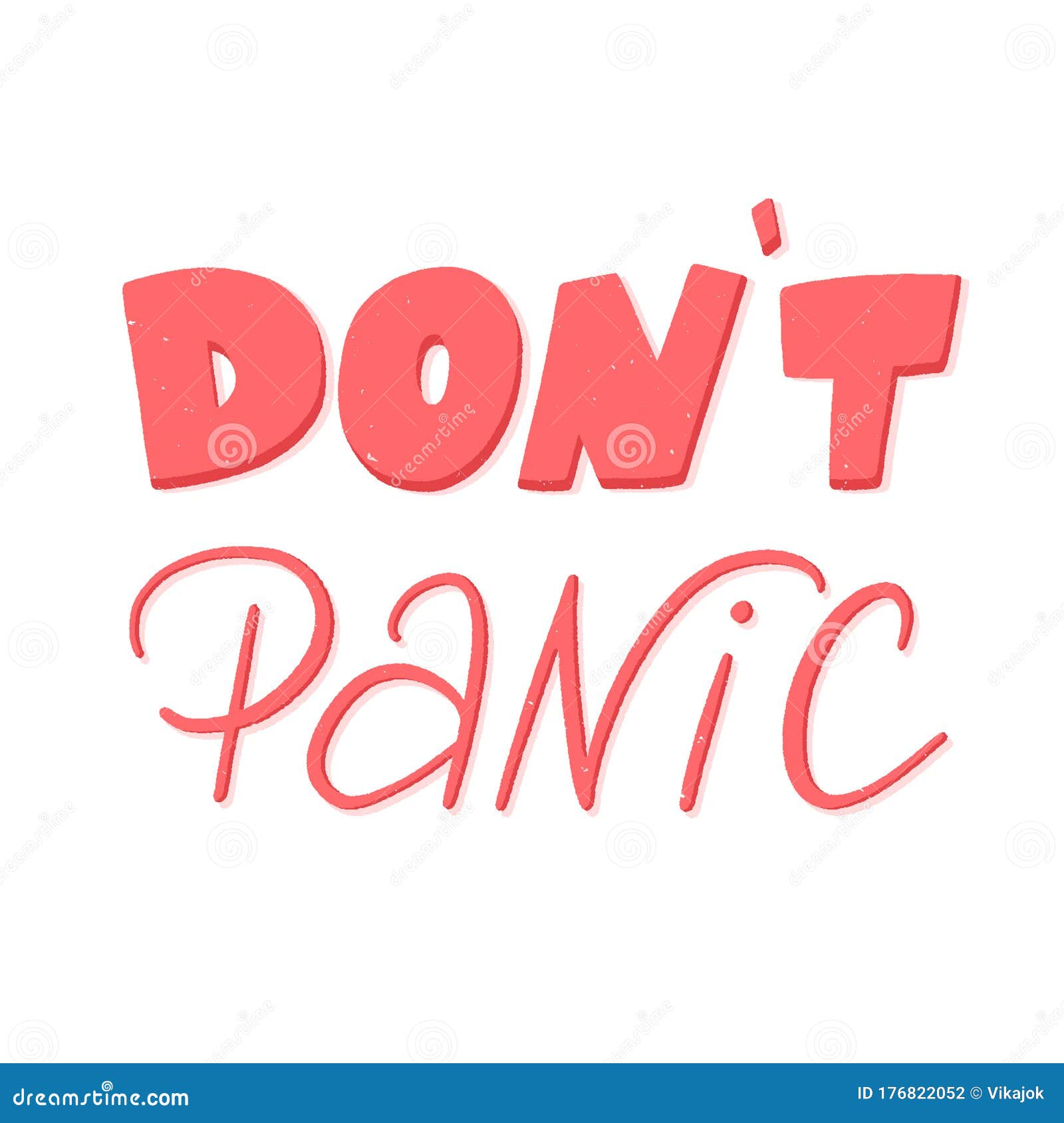 Dont Panic Lettering with Grange Texture, Dont Panic Concept, Vector ...