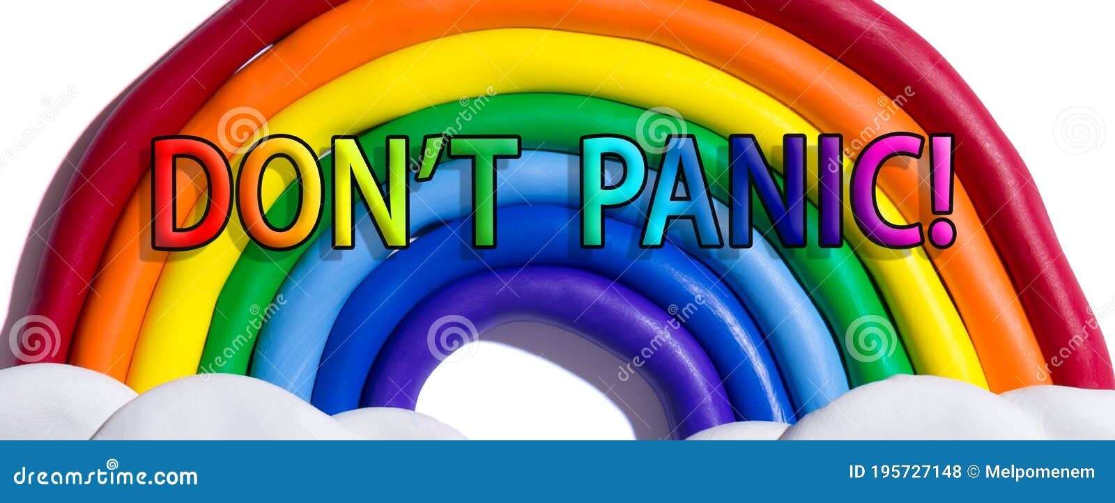 Dont Panic Theme with a Clay Rainbow Stock Illustration - Illustration ...