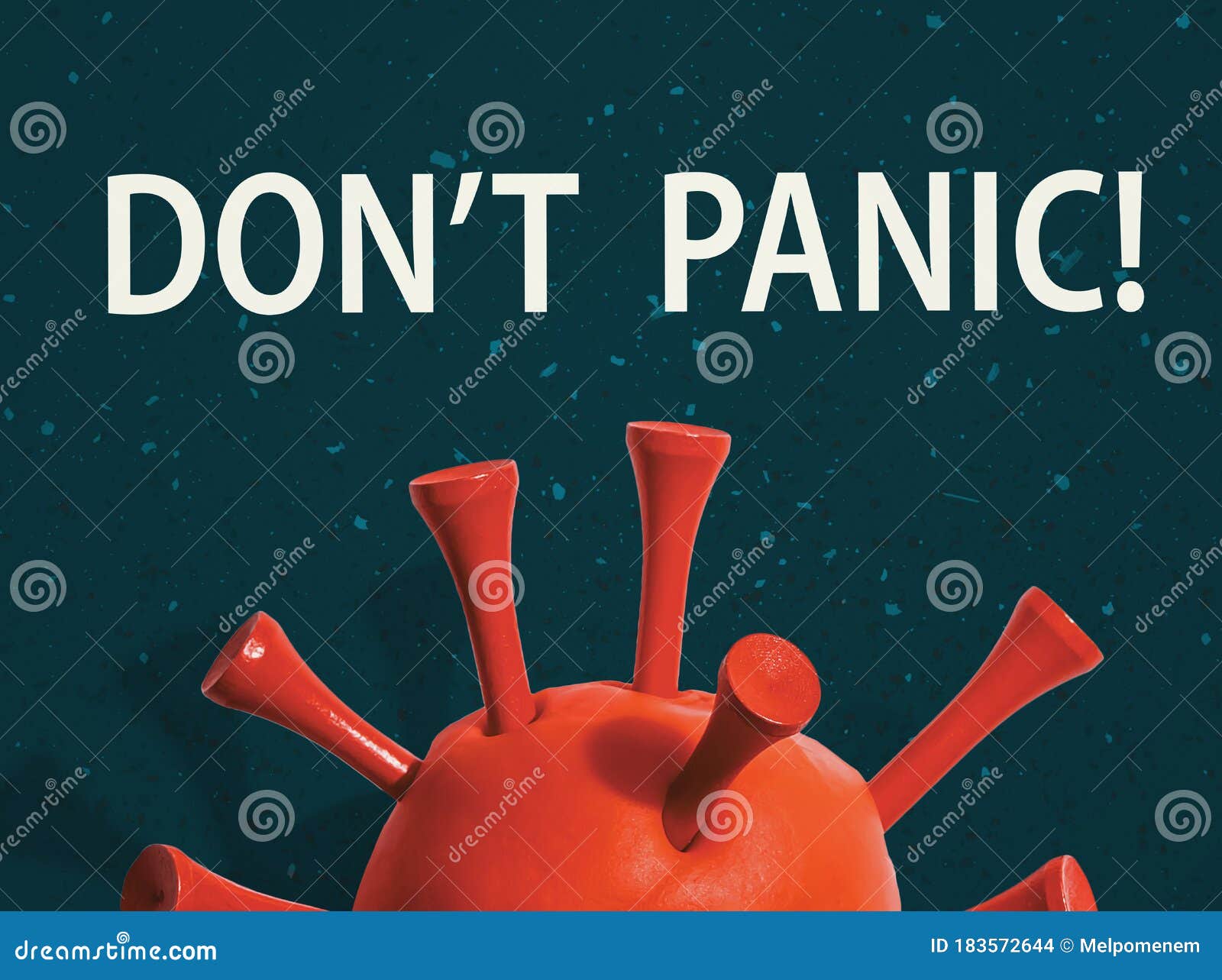 Dont Panic Theme with a Red Virus Stock Illustration - Illustration of ...