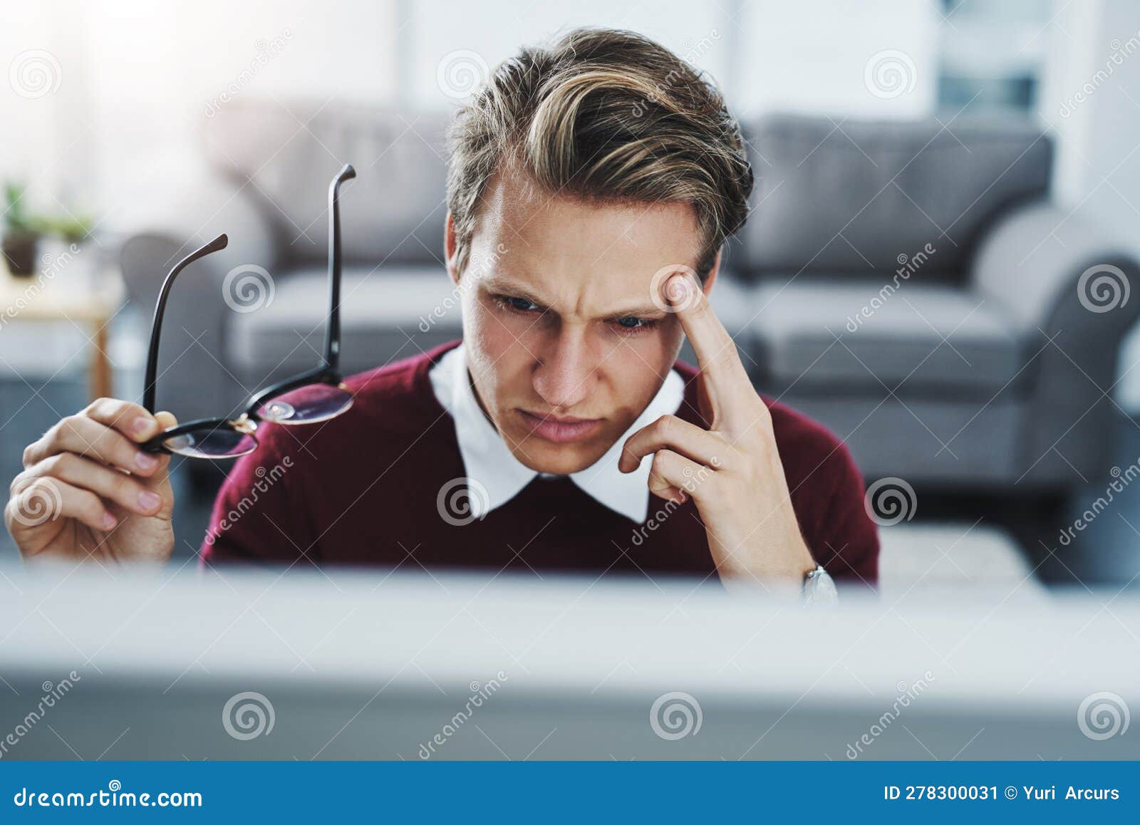 Dont Stop until You Find a Solution. a Young Man Suffering from Stress ...