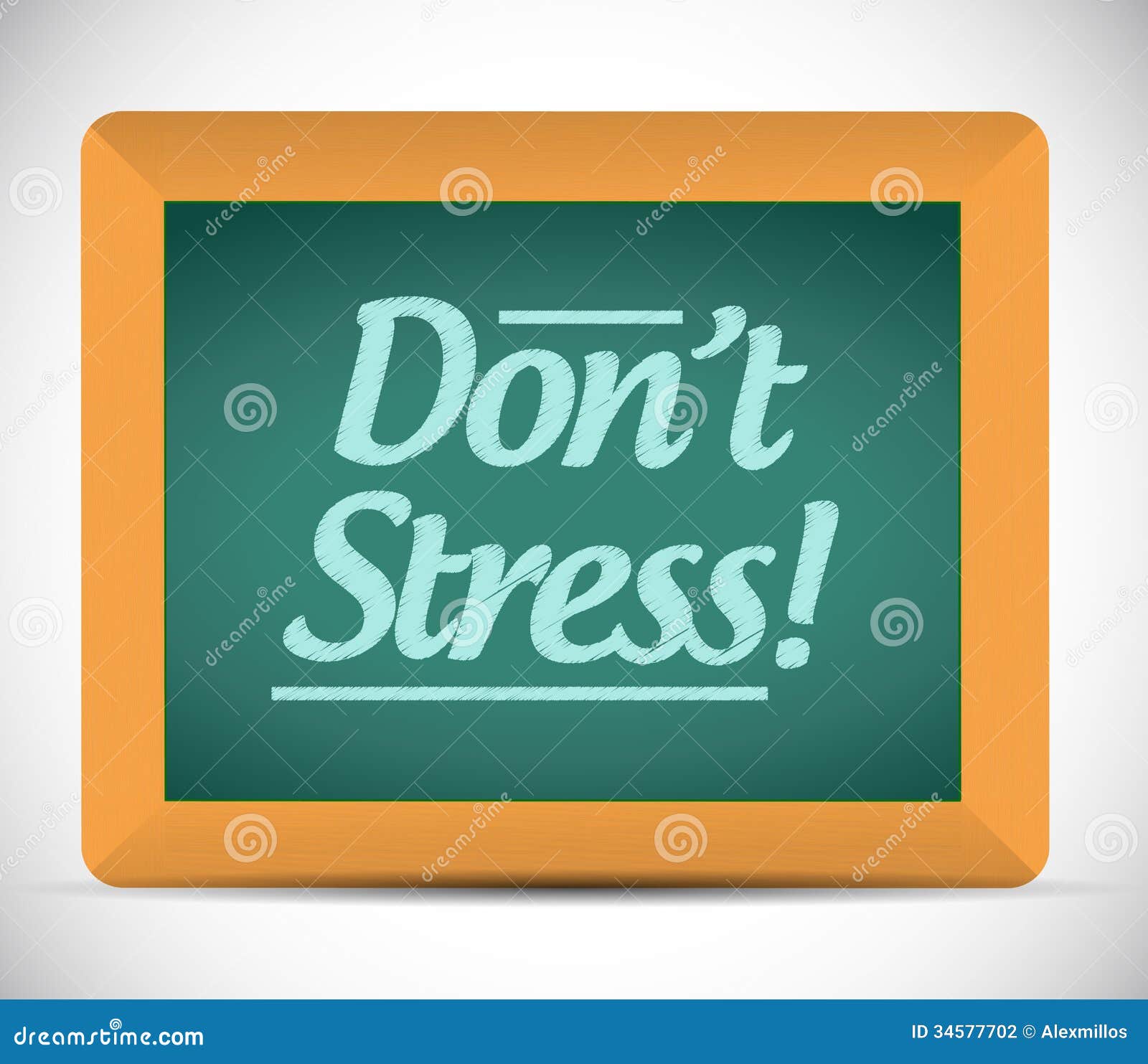 Dont Stress Message Written on a Chalkboard. Stock Illustration ...