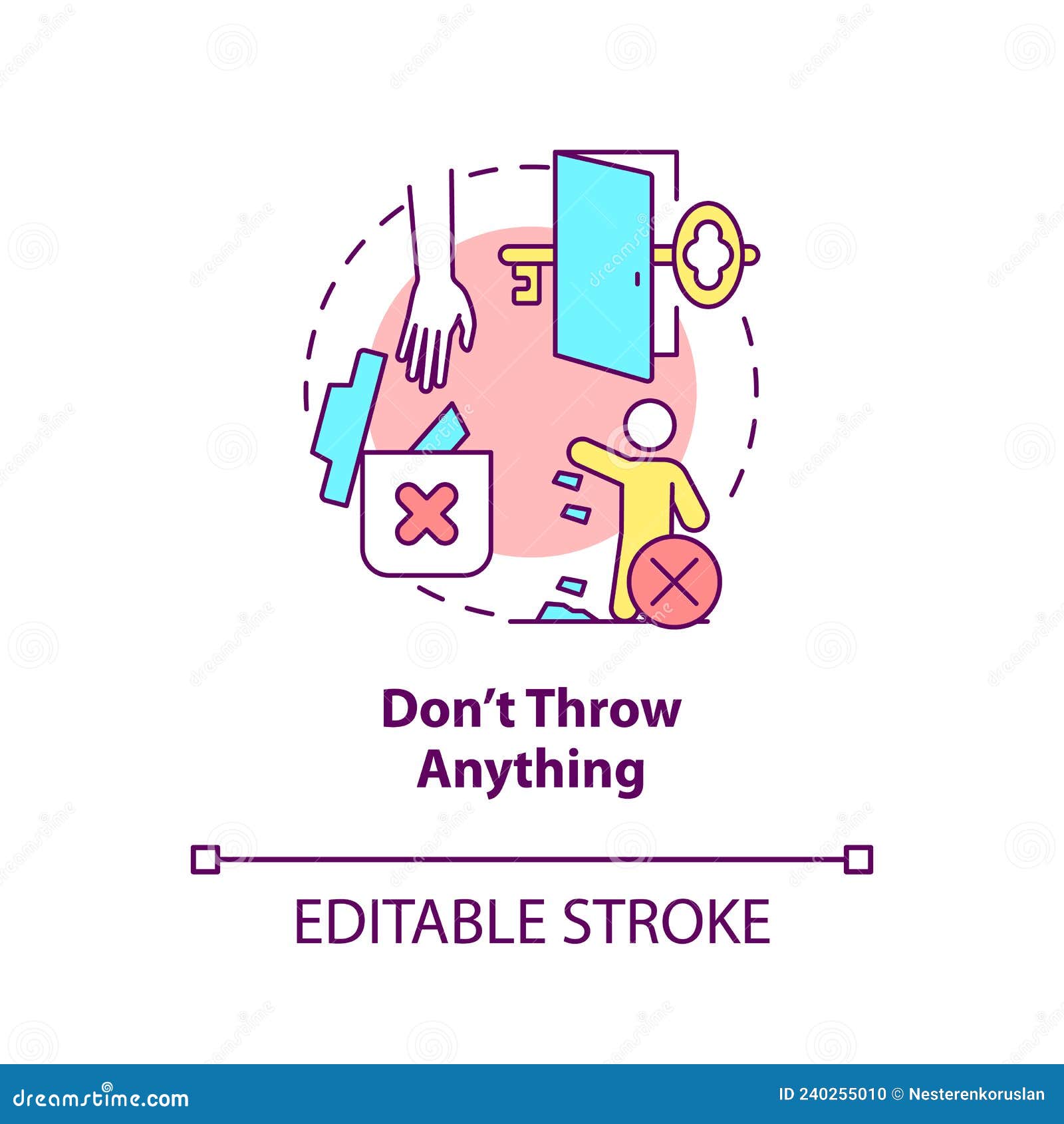 Dont Throw Anything Concept Icon Stock Vector - Illustration of ...
