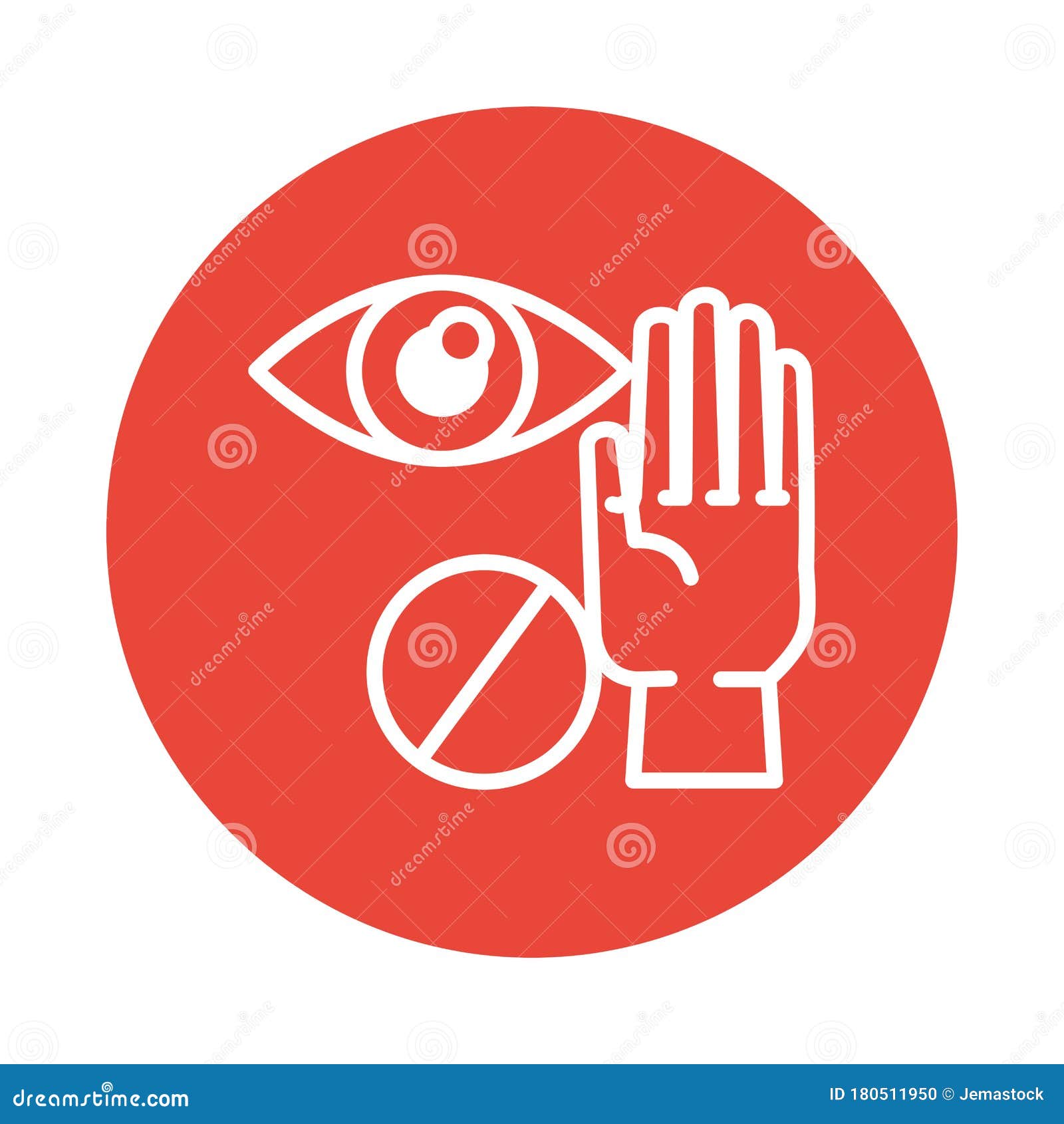 Dont Touch Eyes Block Style Icon Stock Vector - Illustration of ...