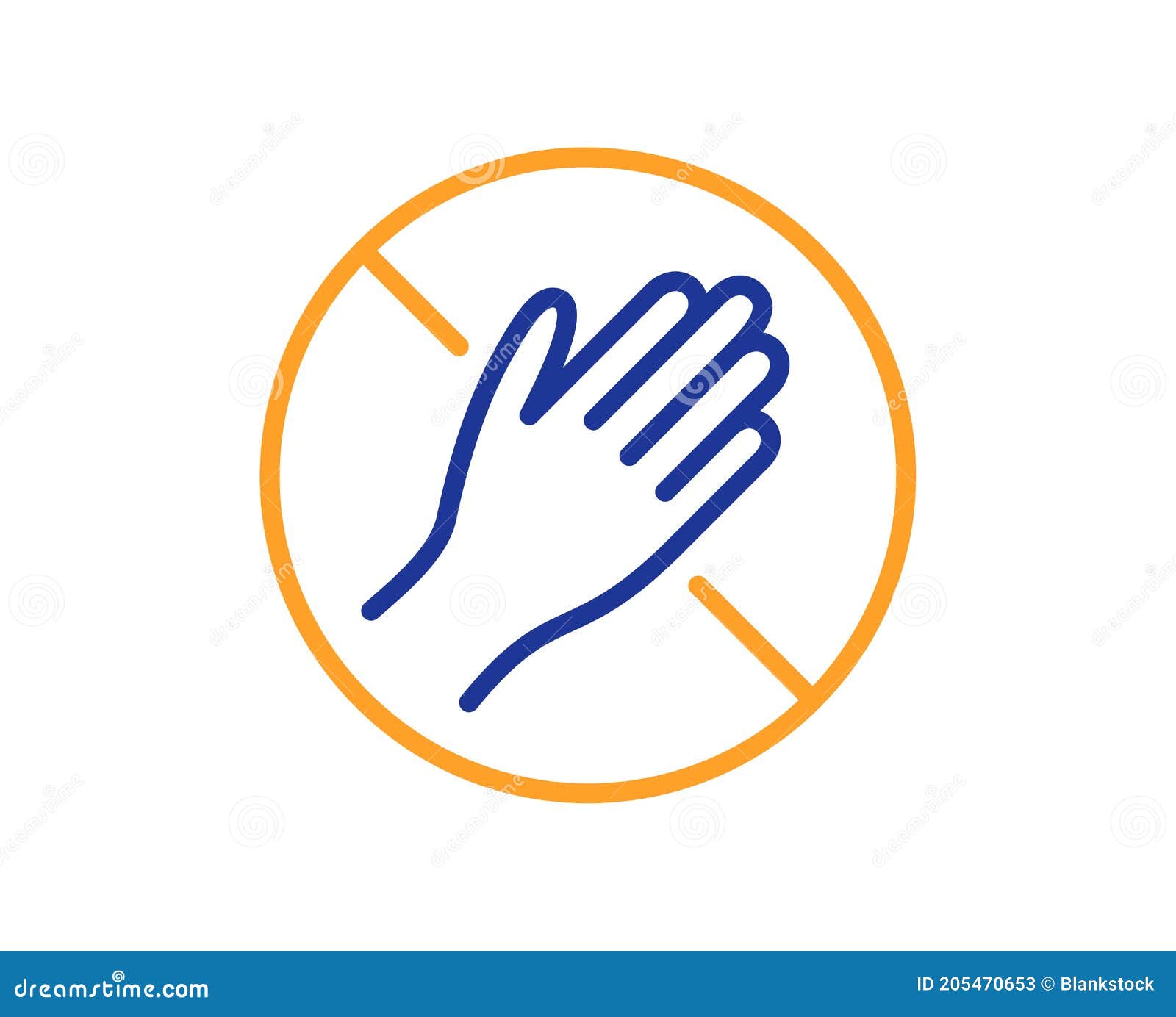 Dont Touch Line Icon. Hand Warning Sign. Vector Stock Vector ...