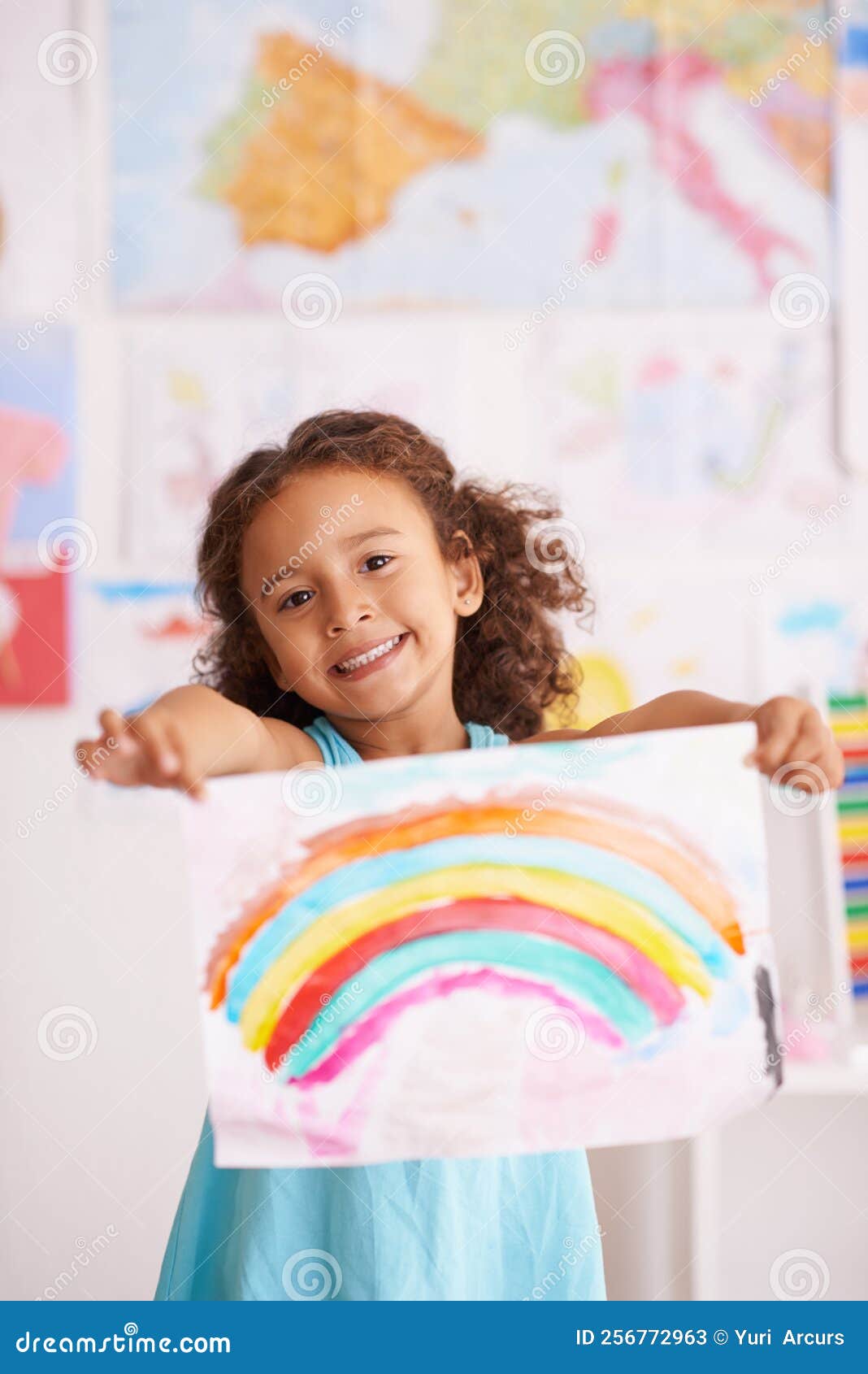 Dont You Just Love the Colors. a Little Girl Holding Up a Picture she ... Dont You Just Love the Colors. a Little Girl Holding Up a Picture she ...