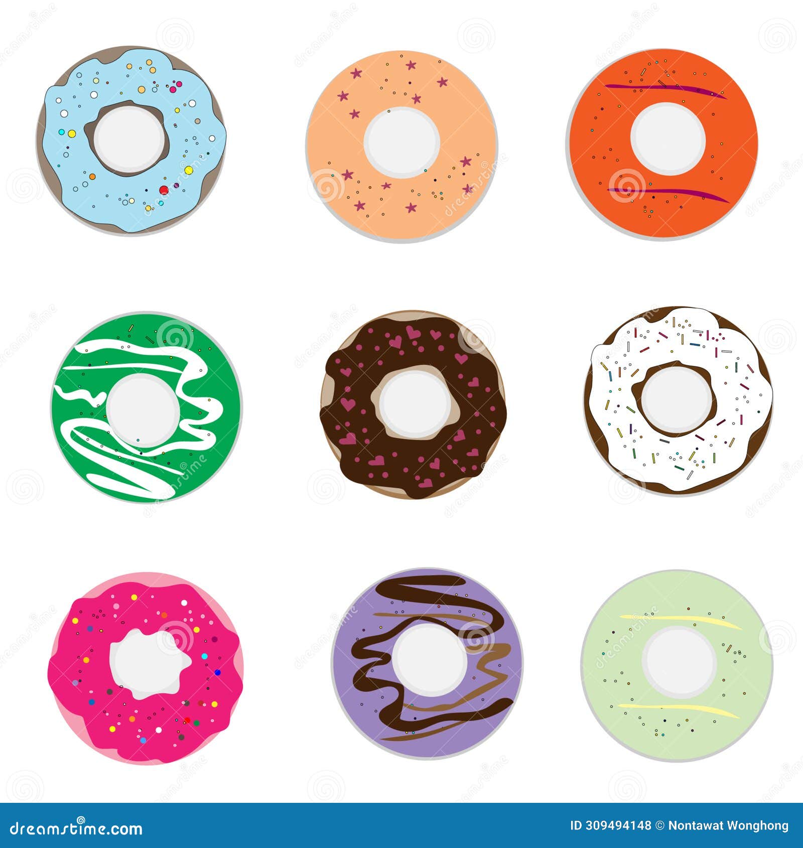 Donut3 stock photo. Image of seamless, pink, color, sweet - 309494148