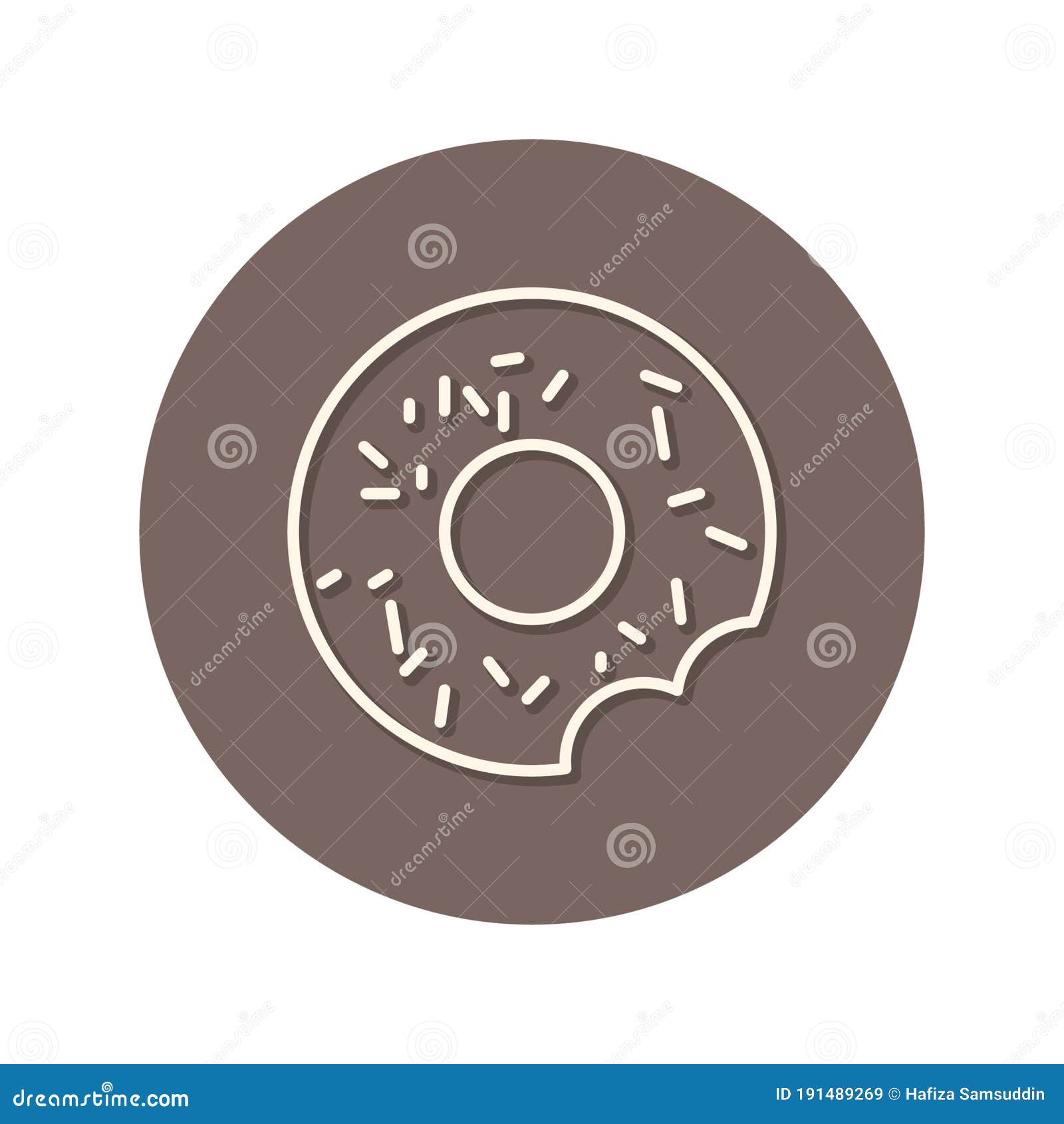 Donut Bite on White Background. Vector Illustration Decorative Design ...