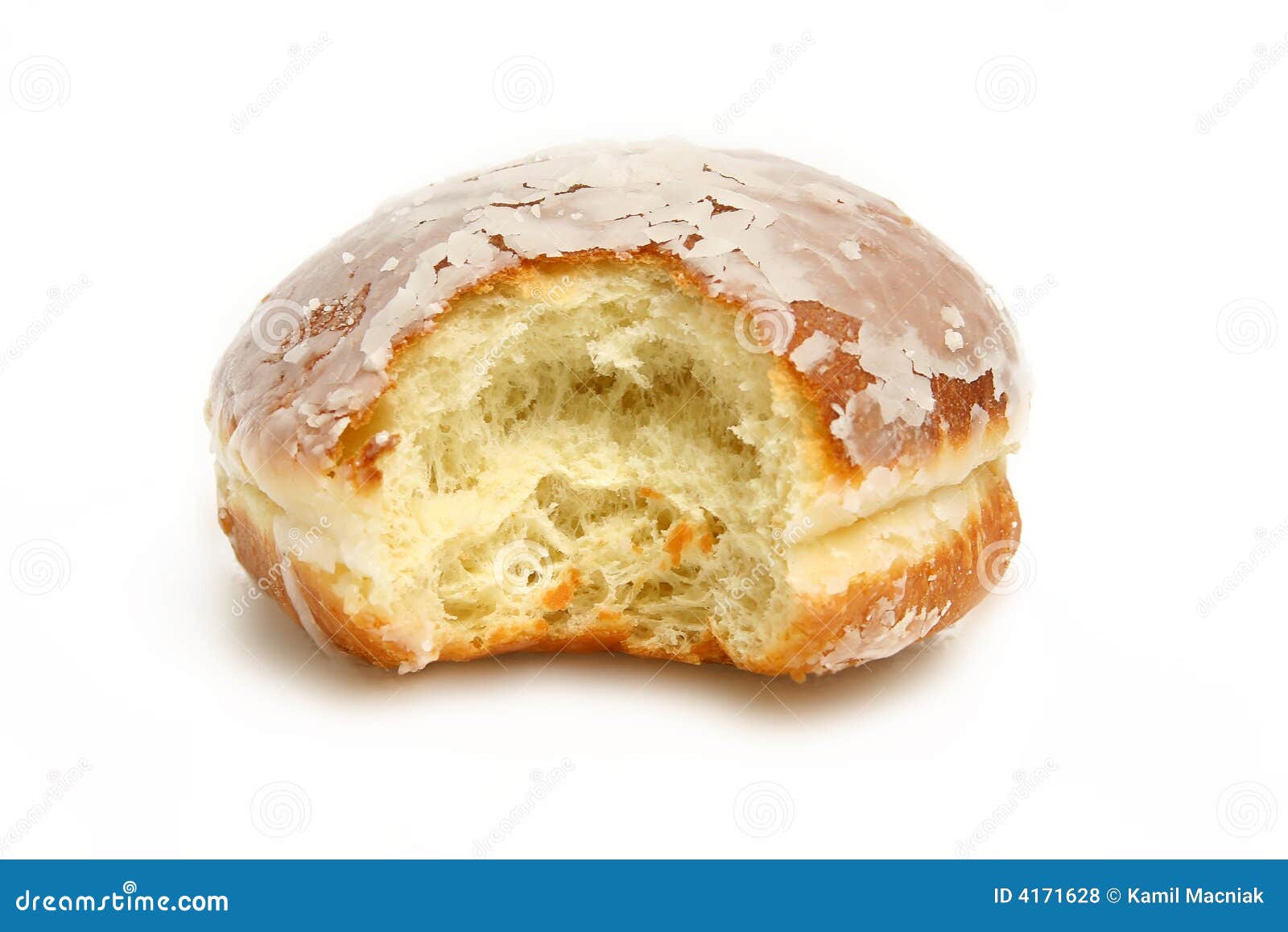 Donut bitten stock photo. Image of dessert, coated, cutout - 4171628