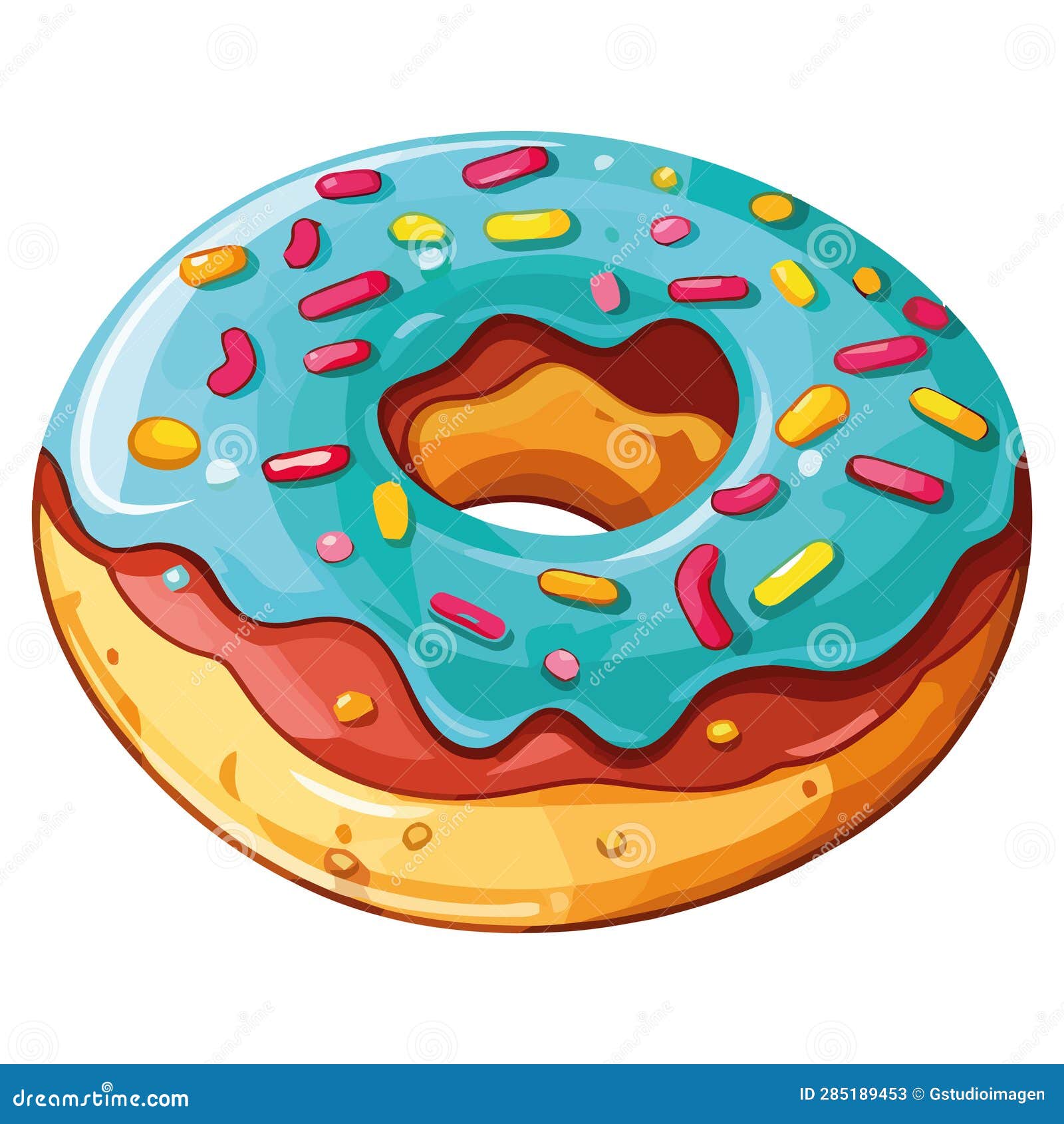 Donut with blue icing stock vector. Illustration of poster - 285189453