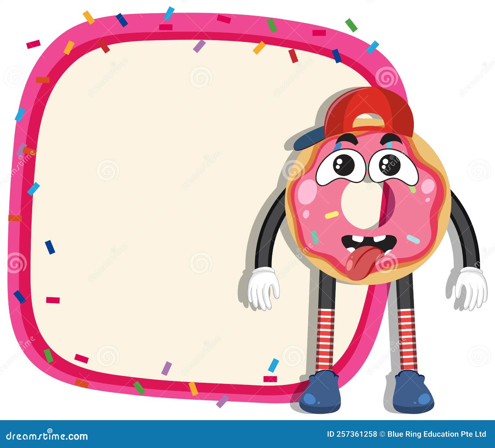 Donut Cartoon Frame for Text Template Stock Vector - Illustration of ...