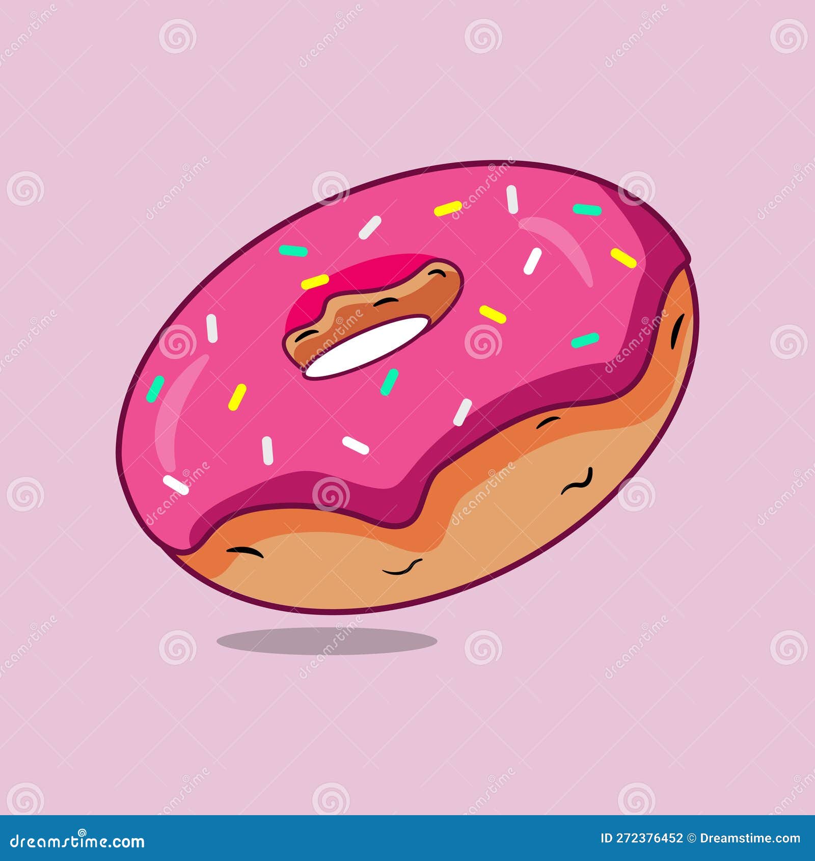 Donut Cartoon Vector Illustration Stock Vector - Illustration of circle ...