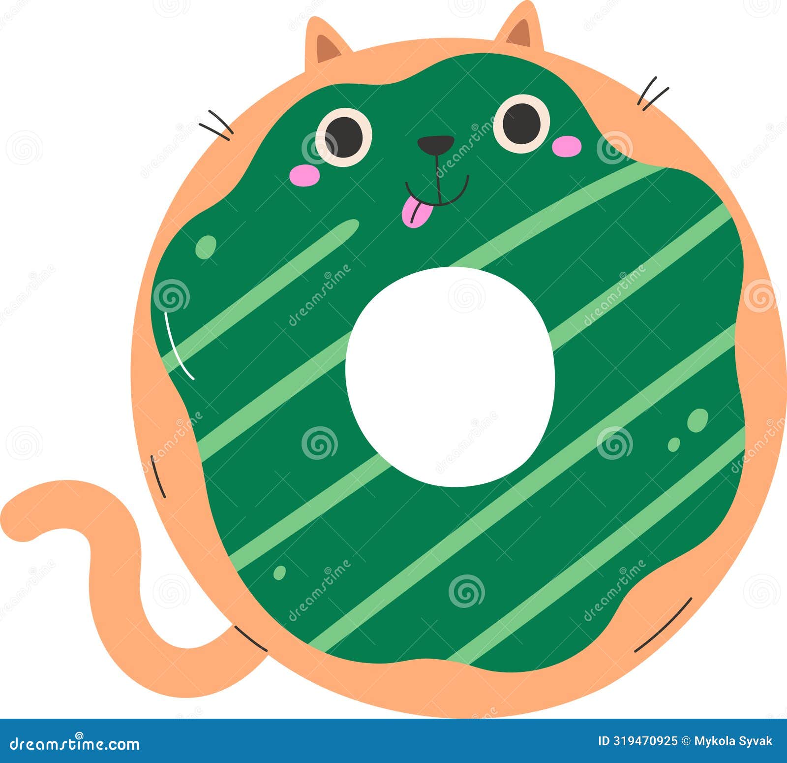 Donut Cat Icon stock vector. Illustration of funny, sticker - 319470925