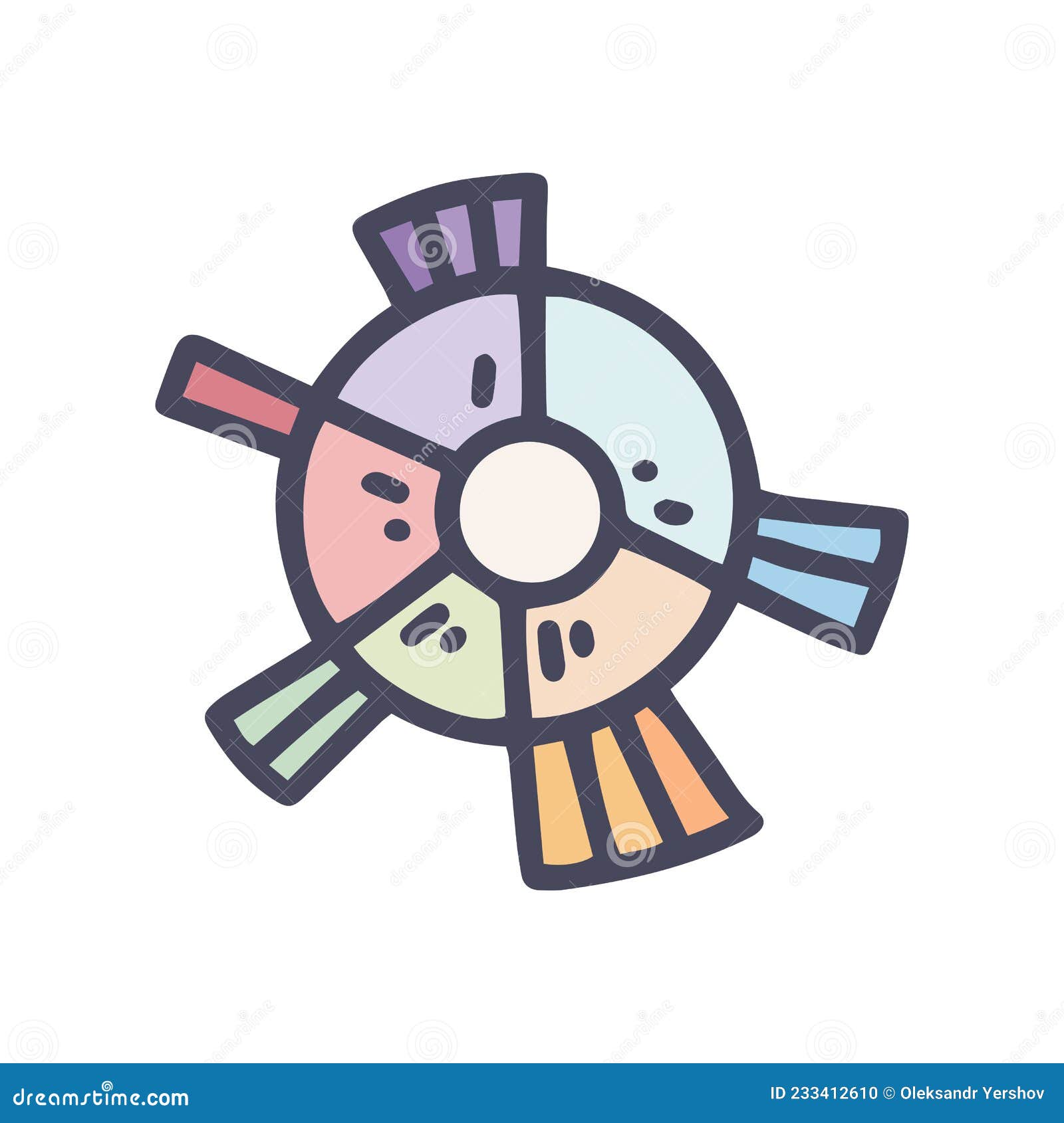 Set Of Donut Chart Percentage 5, 35, 50, 75, 95. Round Donut Charts ...