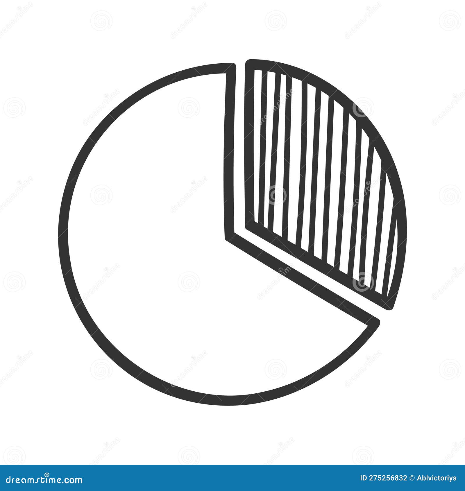 Donut Chart in Doodle Style. Hand Drawn Circle Graph with Separated ...