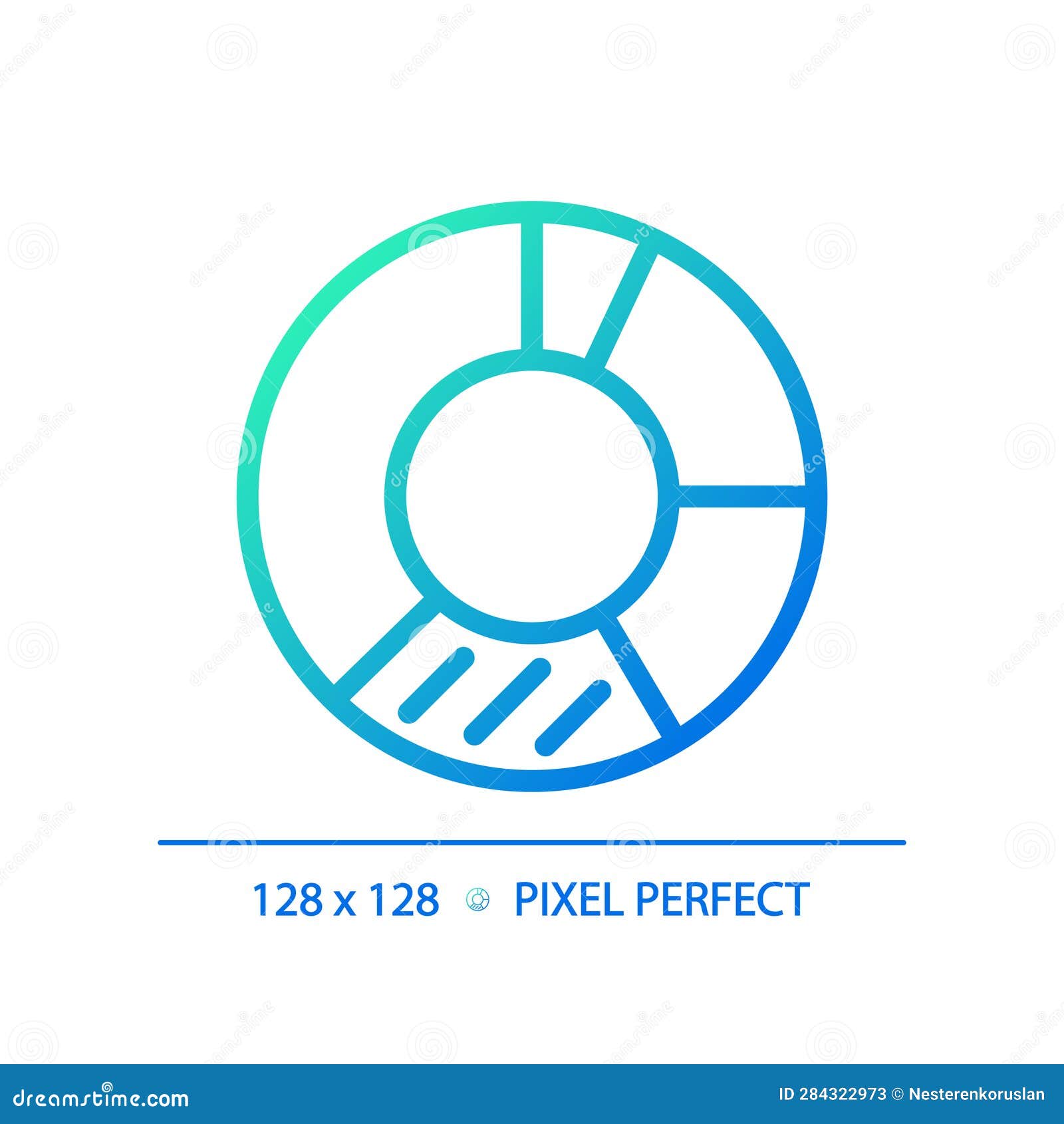 Donut Chart Gradient Linear Vector Icon Stock Vector - Illustration of ...
