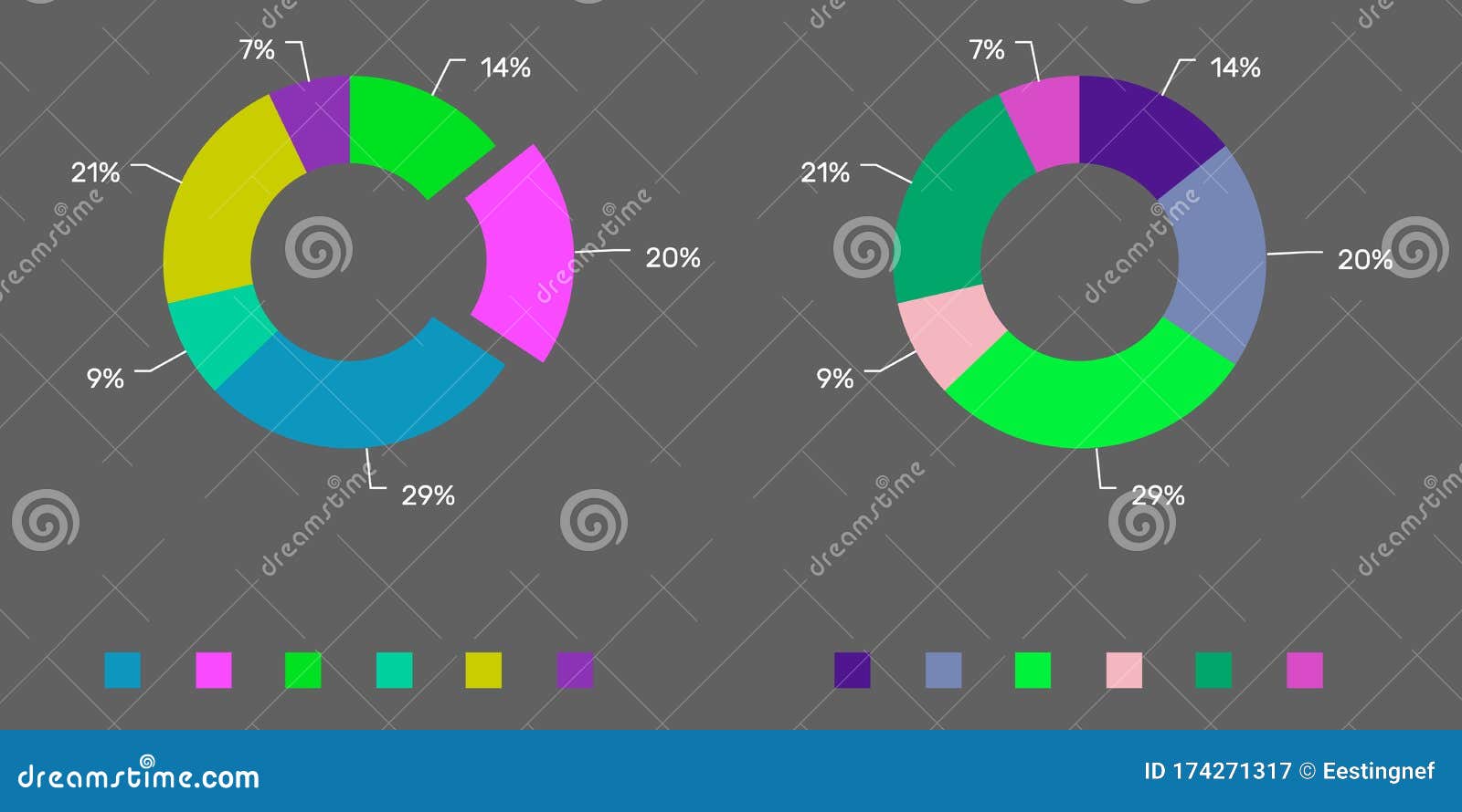 Donut Chart. Isolated on Gray Background Stock Vector - Illustration of ...
