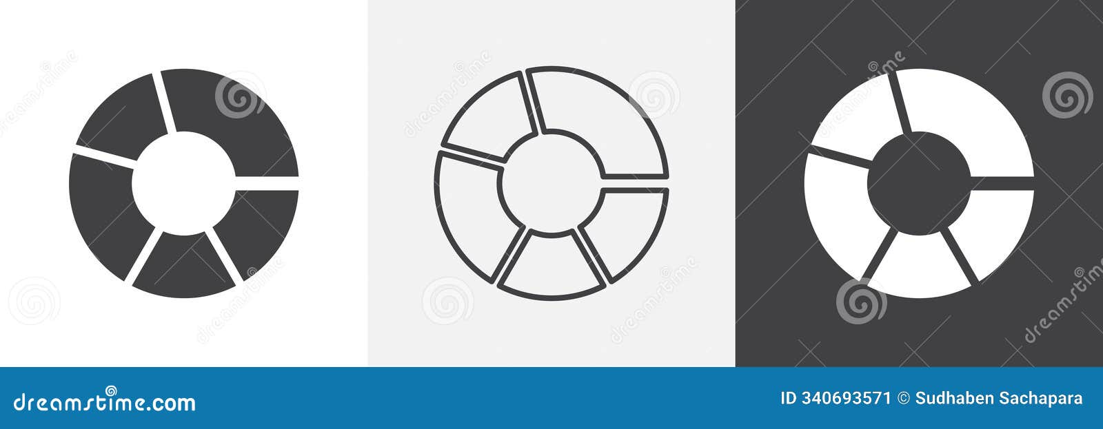 Donut Chart. Colorful Circle Diagram Divided In 12 Equal Parts ...