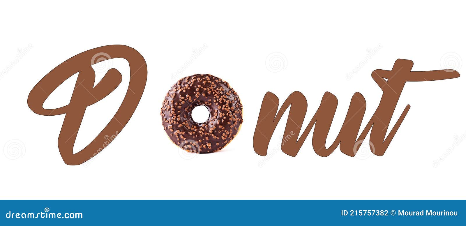 Donut with Chocolate Design -Calligraphy- Stock Photo - Image of glacé ...