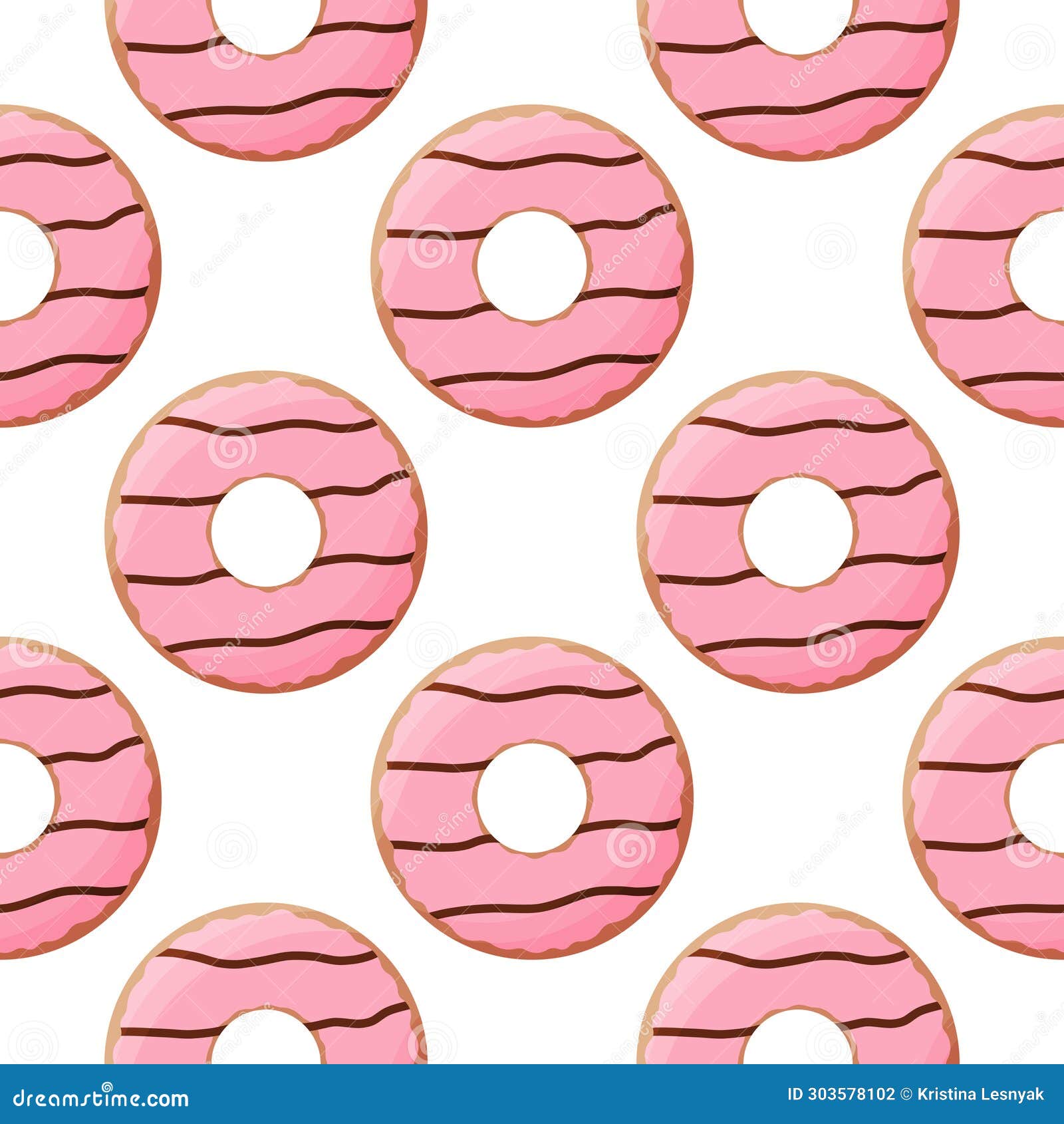 Donut Color Day Chocolate Cream Food Pattern Stock Illustration ...