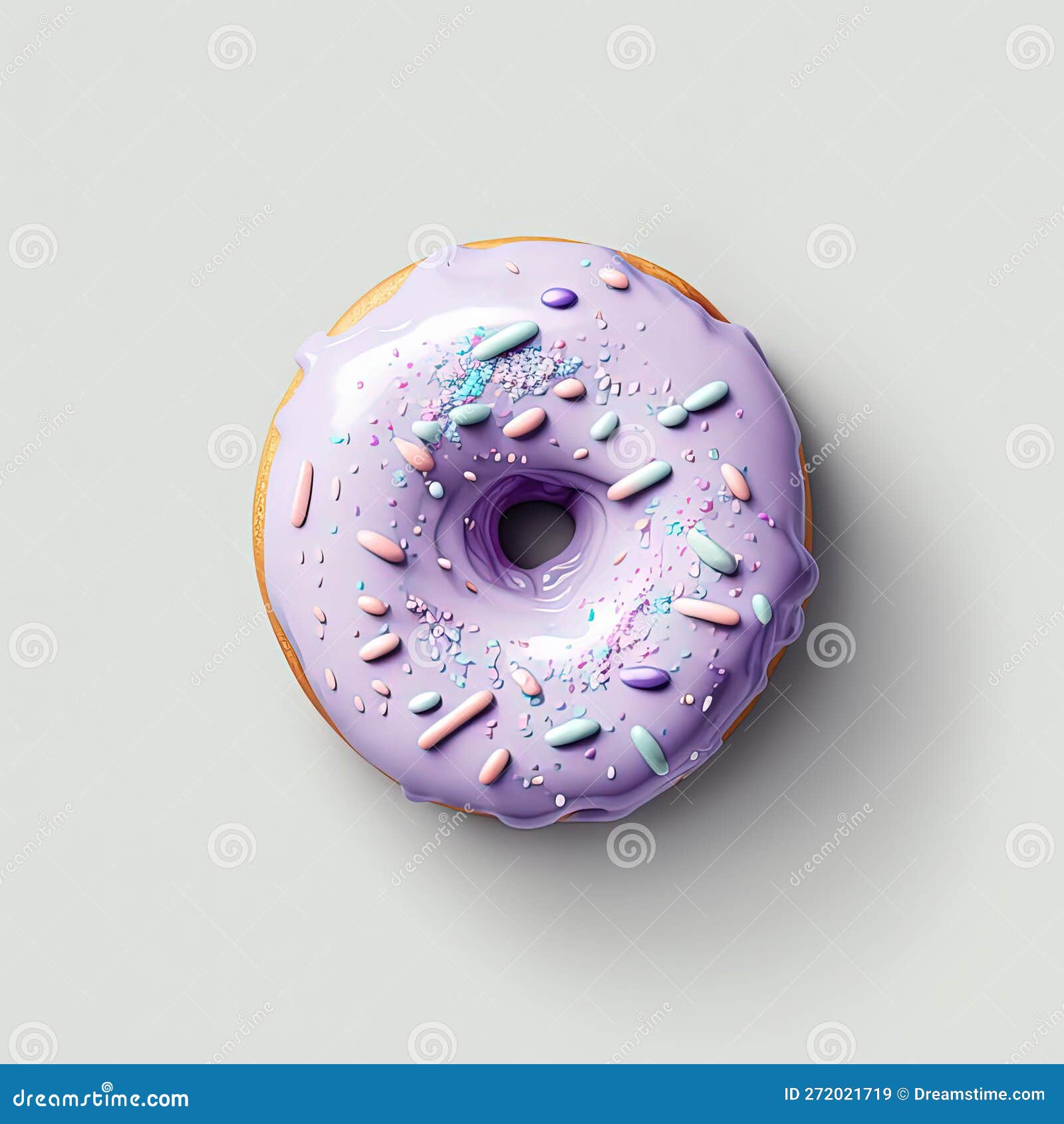 Donut on Colorful Background. Top View, Flatlay Stock Image - Image of ...