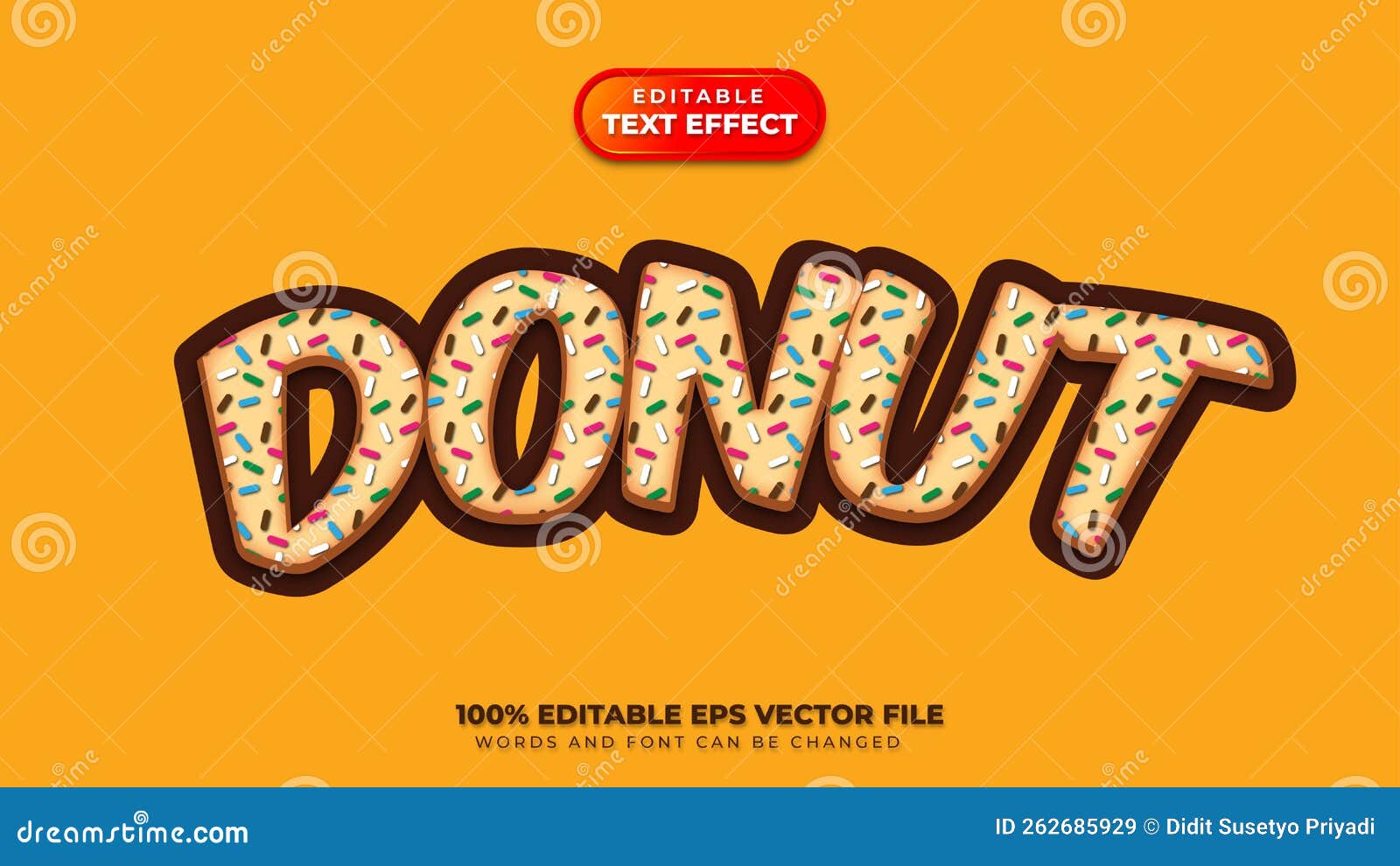 Donut Text Effect, Editable Text Effect Stock Vector - Illustration of ...
