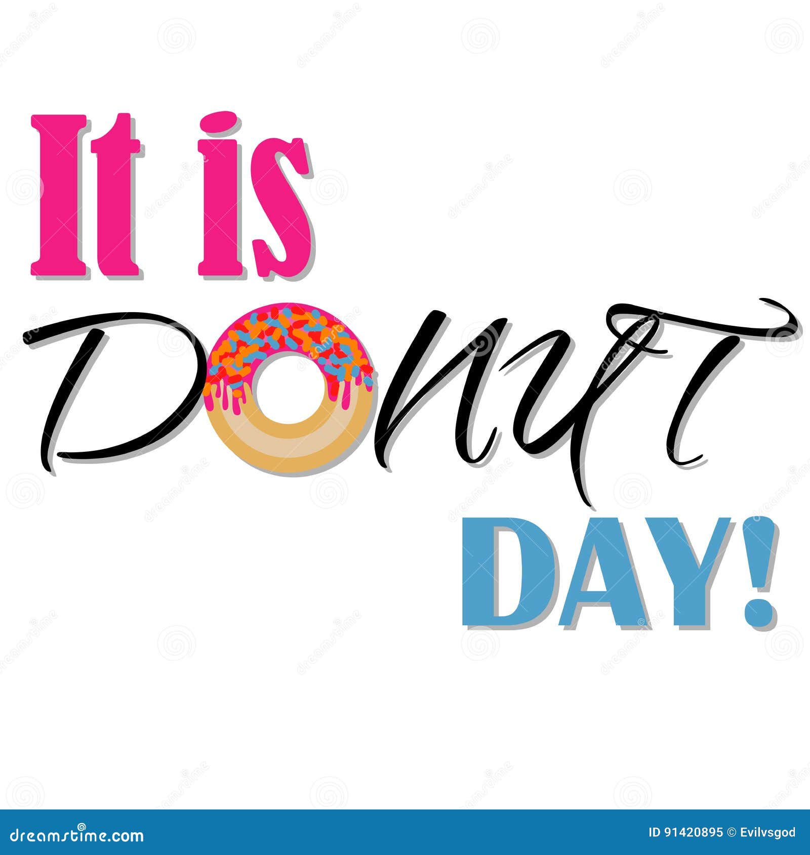 It is donut day sign stock vector. Illustration of sweets - 91420895